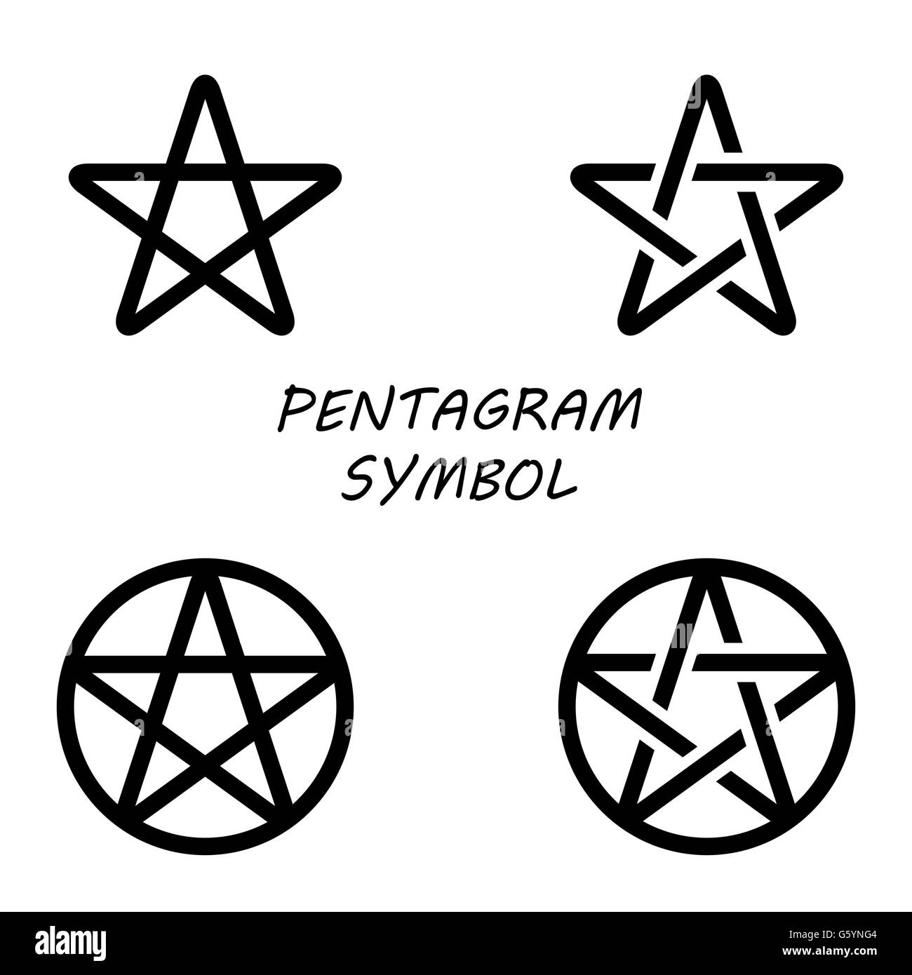 Vector black pentagram icon set Stock Vector Image & Art - Alamy