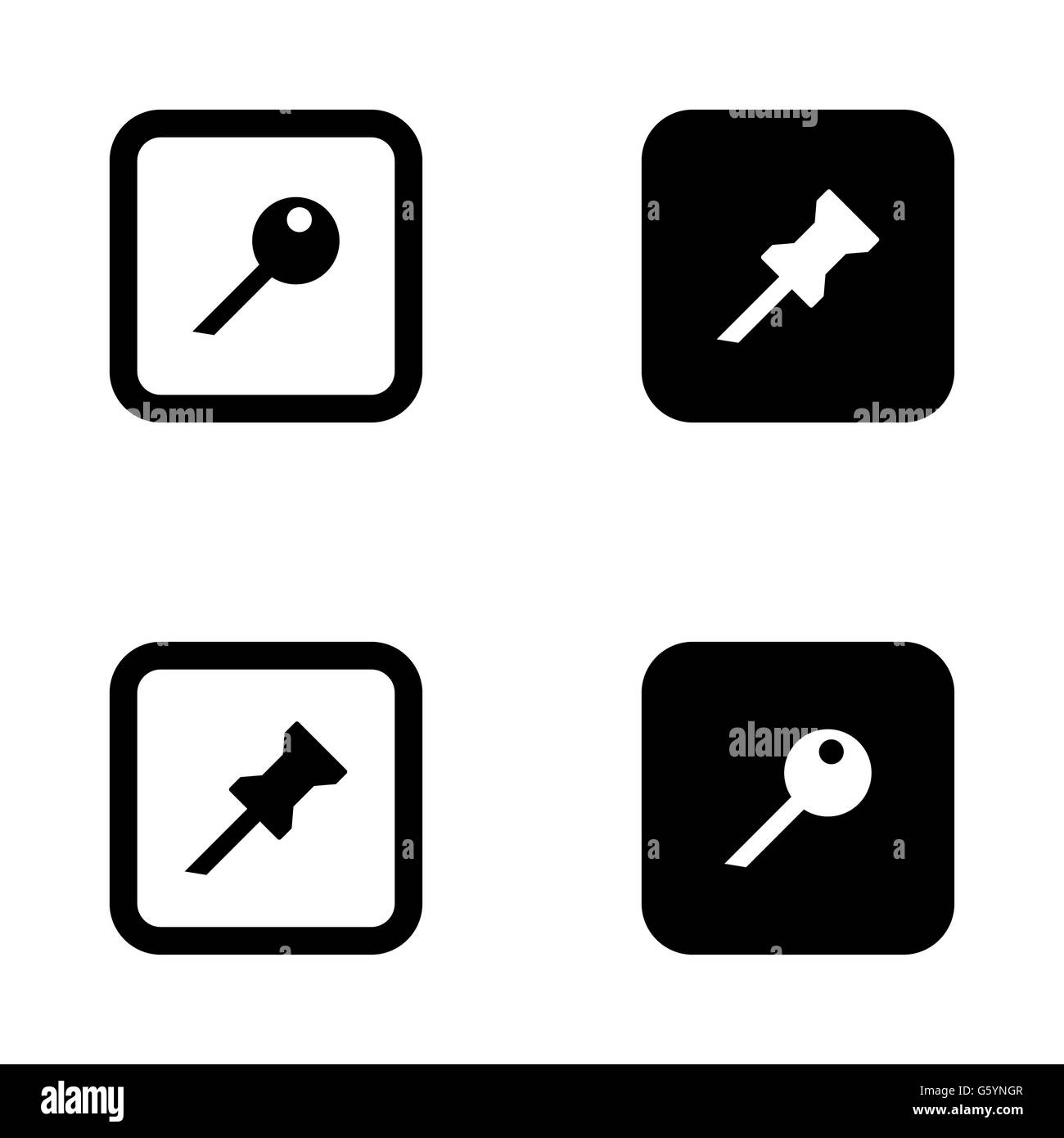 Vector black push pin icons set Stock Vector Image & Art - Alamy