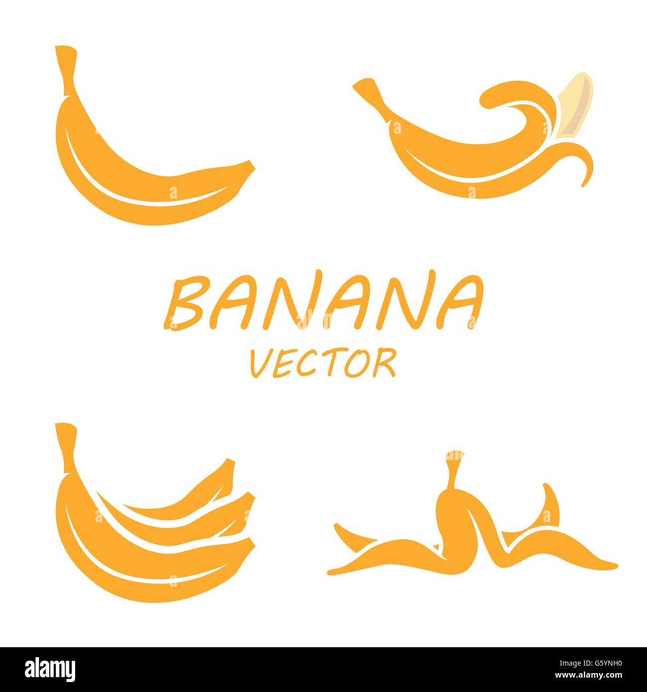 Vector flat banana icons set Stock Vector Image & Art - Alamy