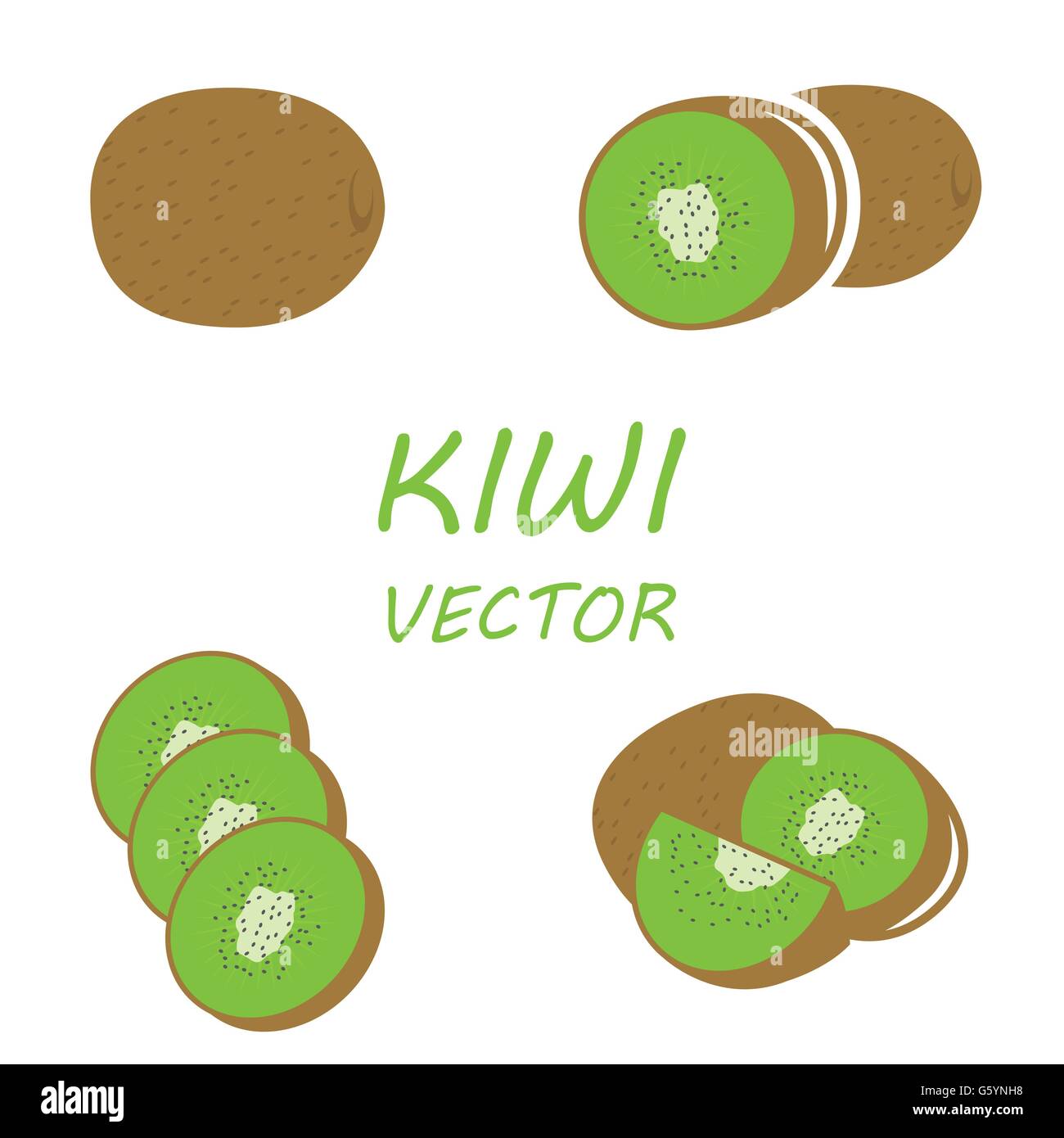Vector flat kiwi icons set Stock Vector Image & Art - Alamy