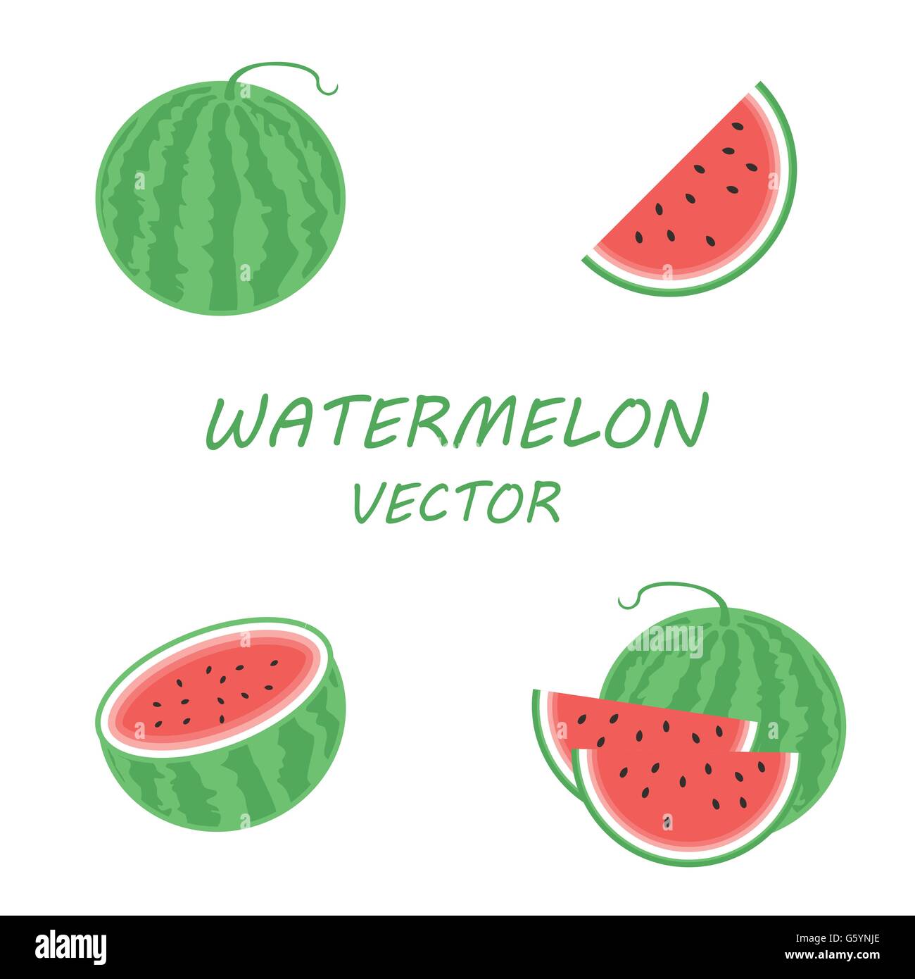 Watermelon vector set hi-res stock photography and images - Alamy