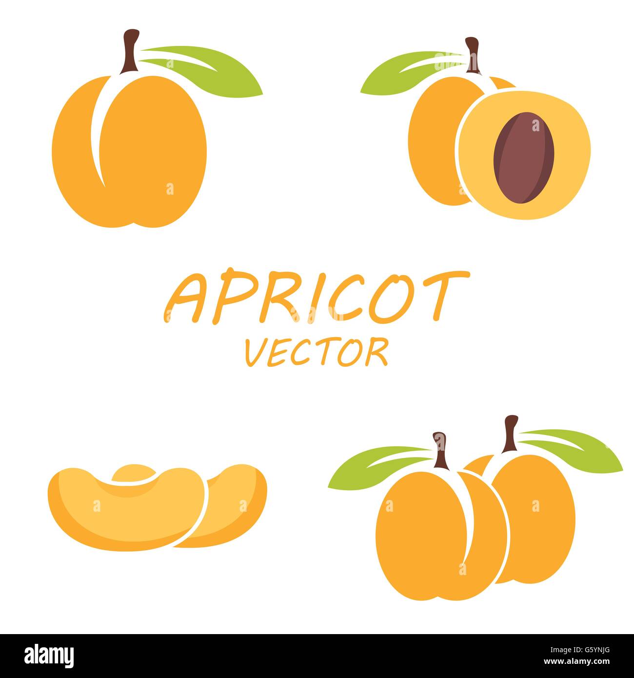 Vector flat apricot icons set Stock Vector Image & Art - Alamy