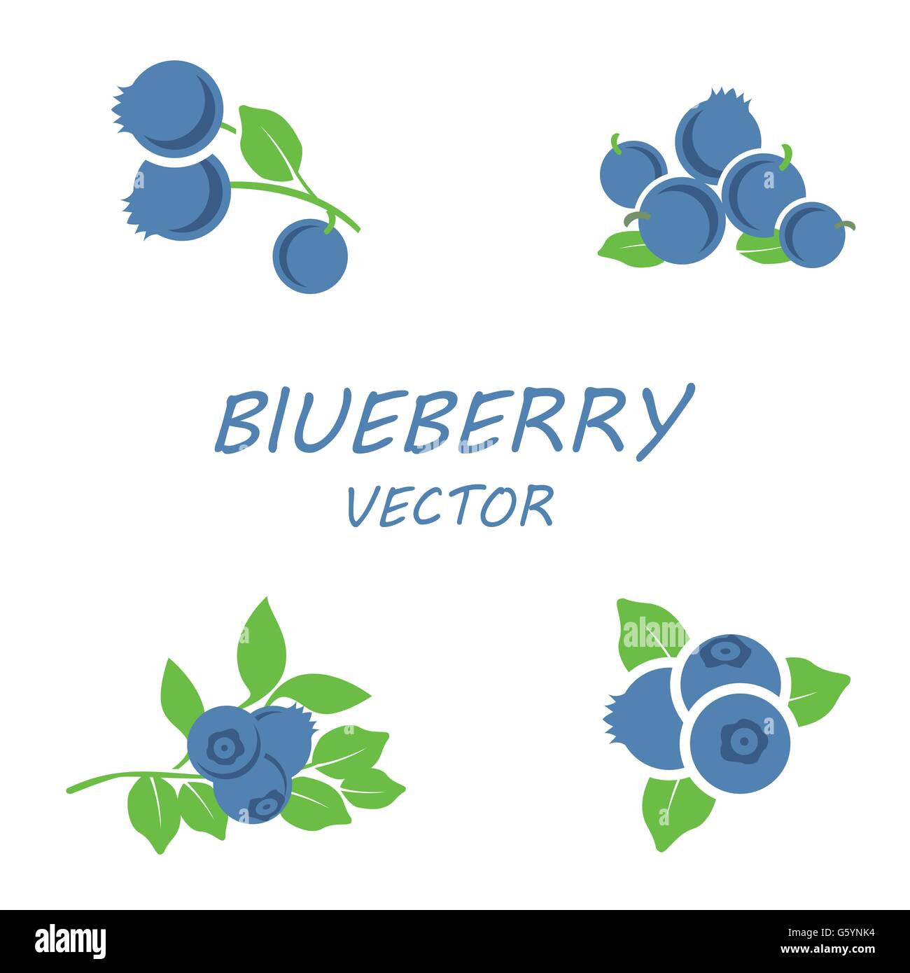 Vector flat blueberry icons set Stock Vector Image & Art - Alamy