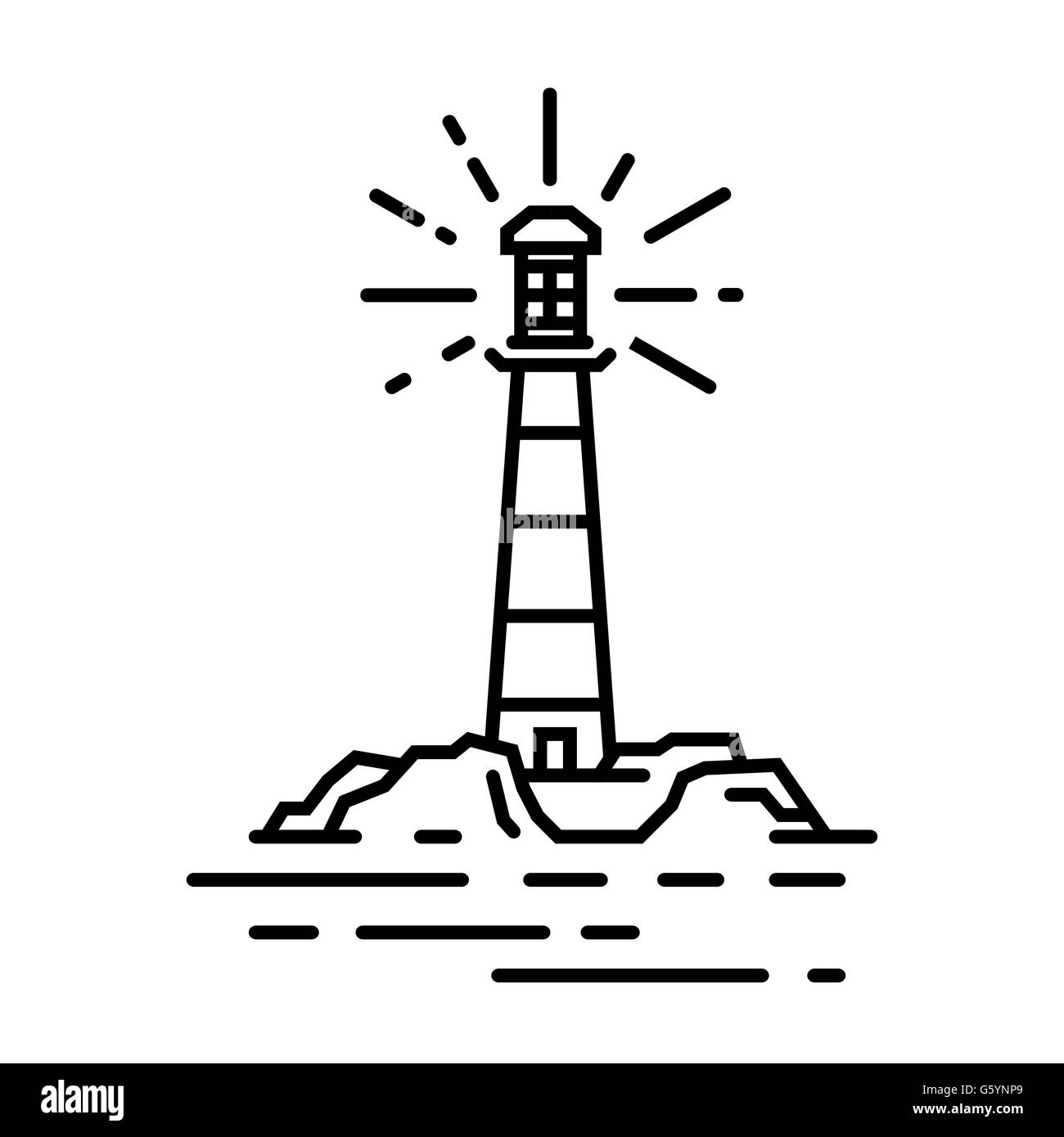 Sea nautical lighthouse vintage Black and White Stock Photos & Images ...
