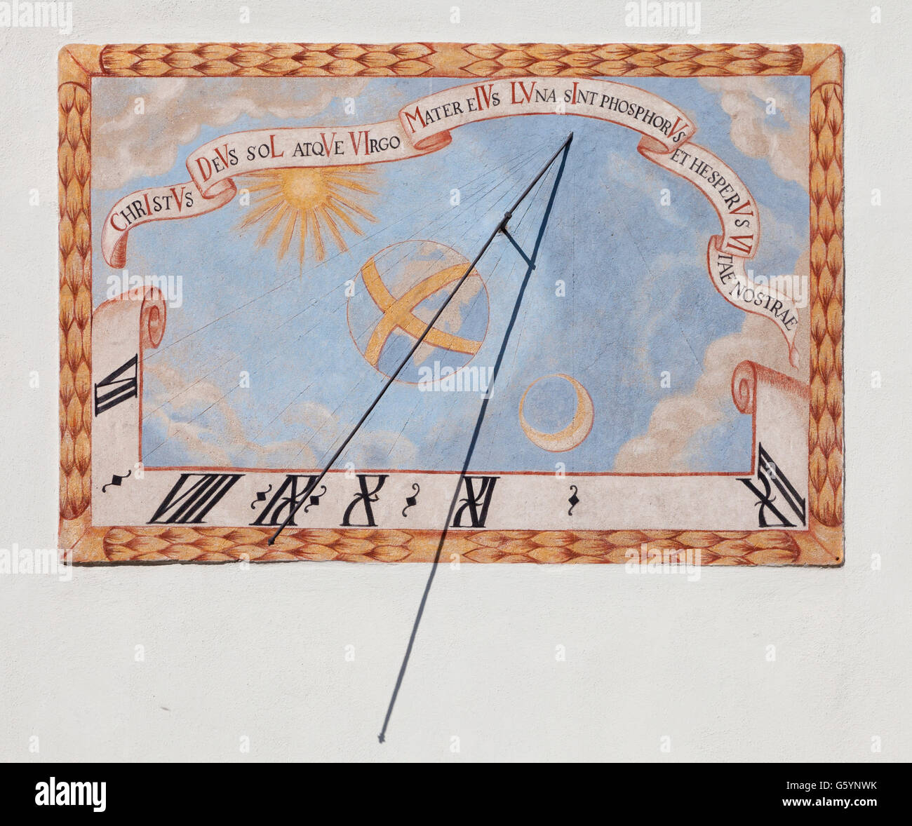 Sundial in Gmuend, Waldviertel, Forest Quarter, Lower Austria, Austria ...