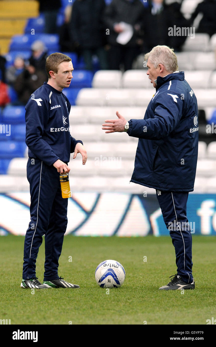 Birmingham City's Shane Ferguson (left) talks to Birmingham City's ...