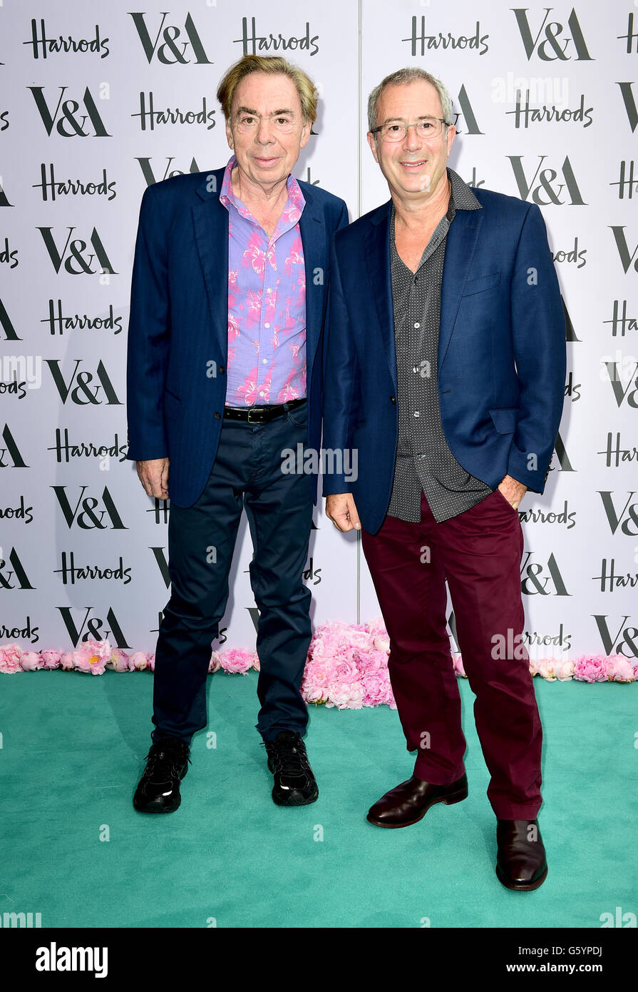 Andrew Lloyd Webber (left) and Ben Elton attending the V and A Summer ...