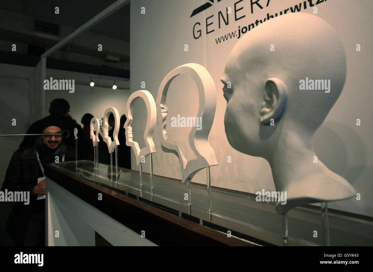 A visitor looks at sculpture 'The Hurwitz Singularity' (2008-2012), by ...