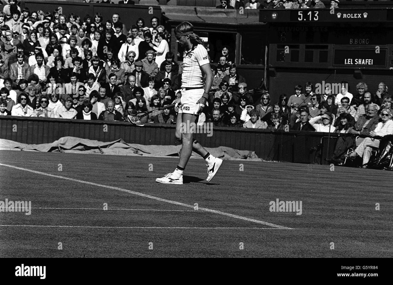 Bjorn Borg and broken racket Stock Photo - Alamy