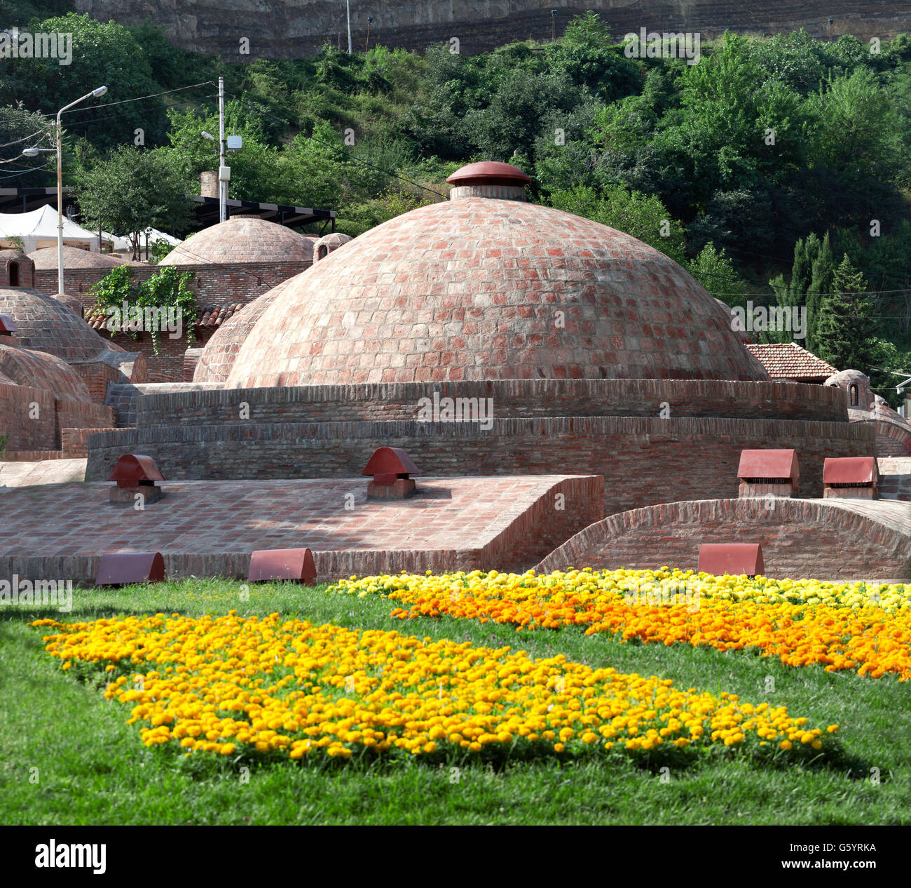 Tbilisi sulfuric baths (Abanotubani) in sun summer day, Georgia Stock ...