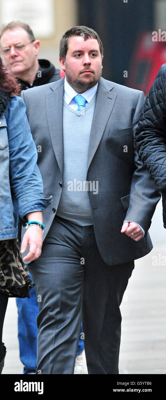 Pc Joseph Harrington arrives at Southwark Crown Court where he is ...