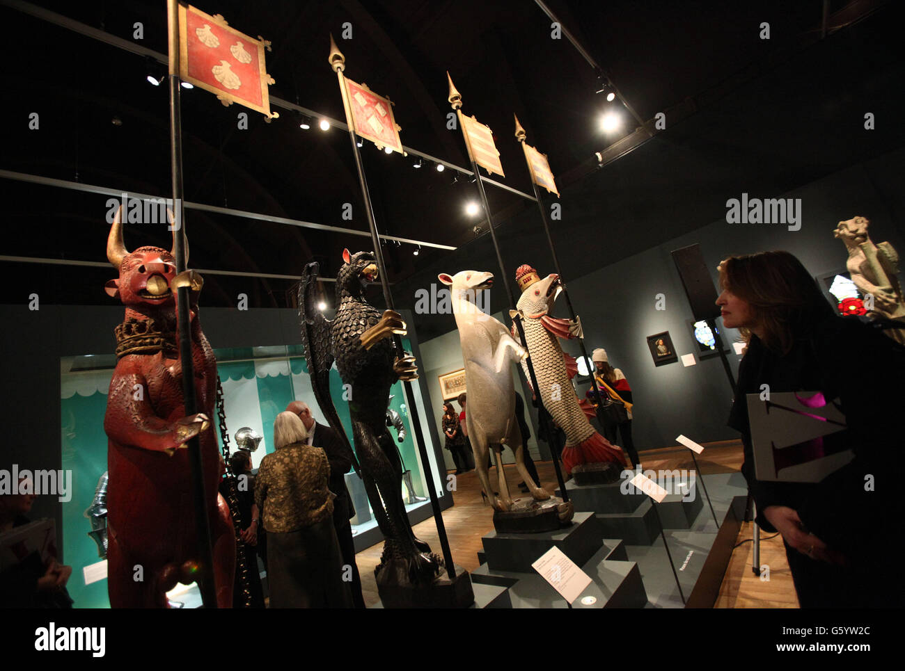 Four heraldic beasts that commemorate the tudor soldier thomas hi-res ...