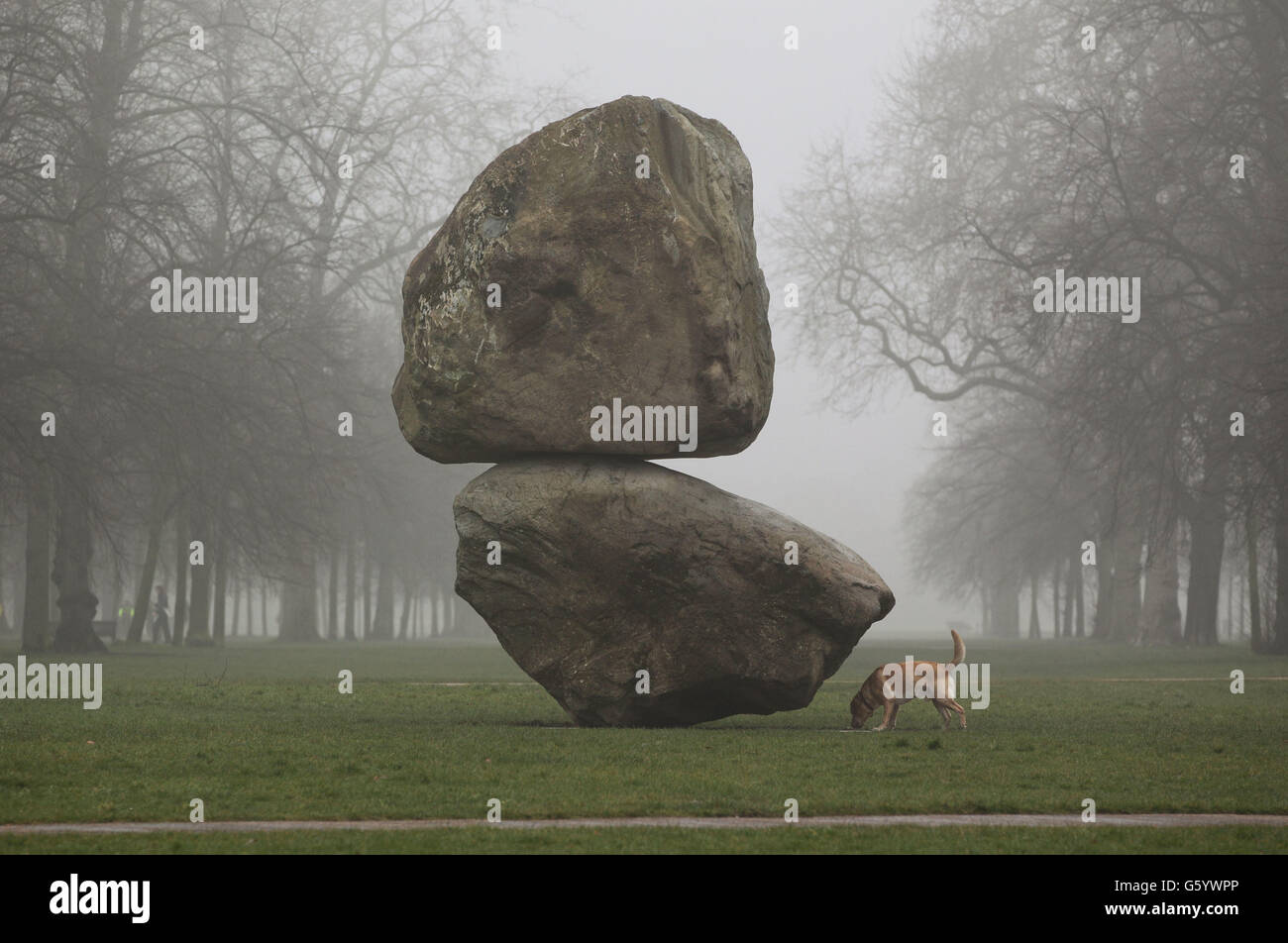 Boulder sculpture in Hyde Park Stock Photo - Alamy