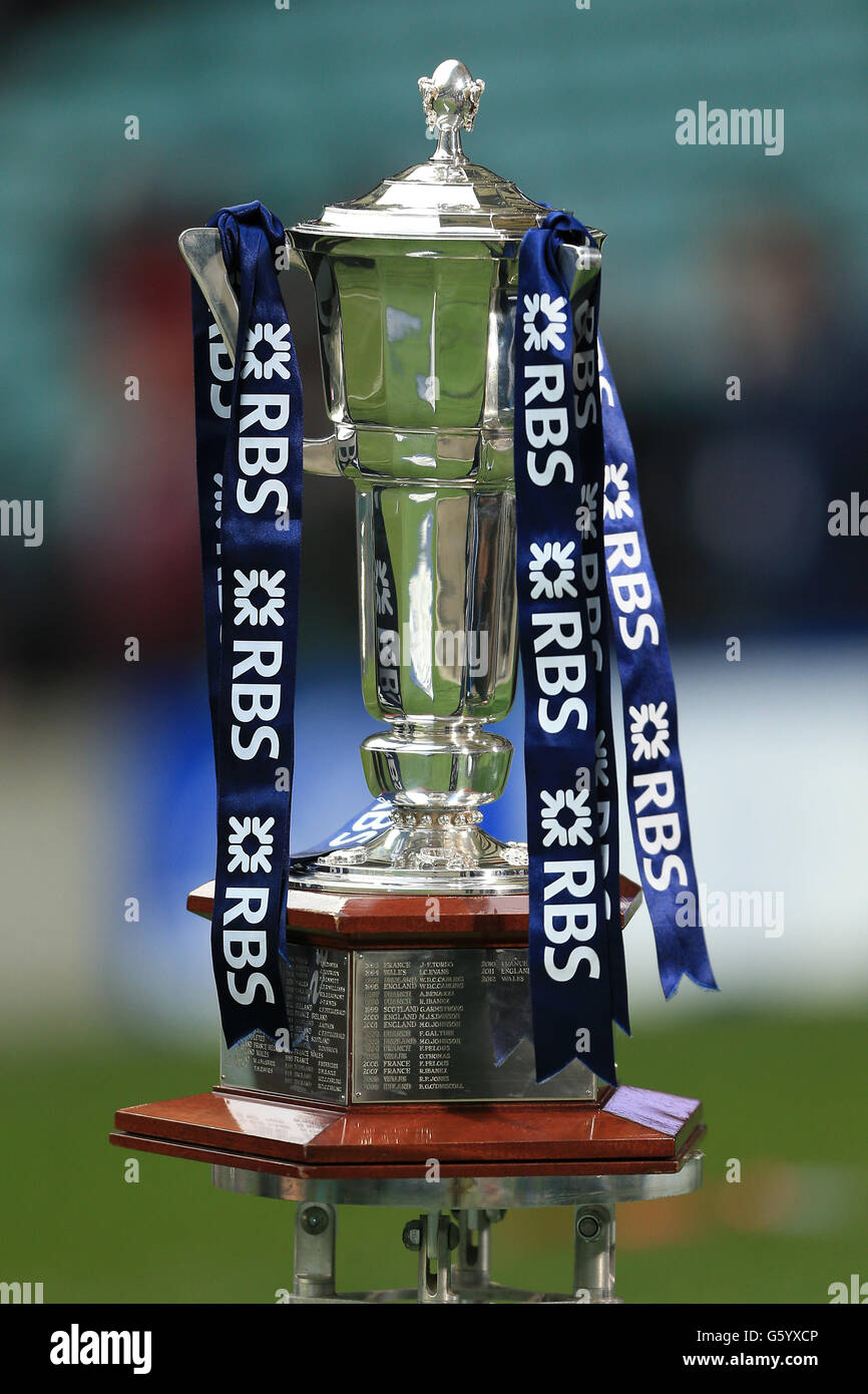 The rbs six nations trophy on plinth the game hi-res stock photography ...