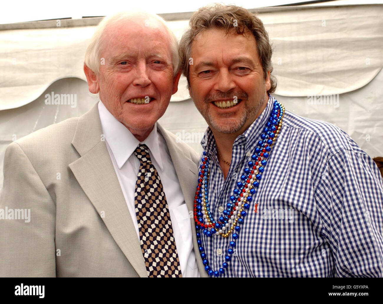 Tv presenter jeremy beadle and eddie o gorman hi-res stock photography ...