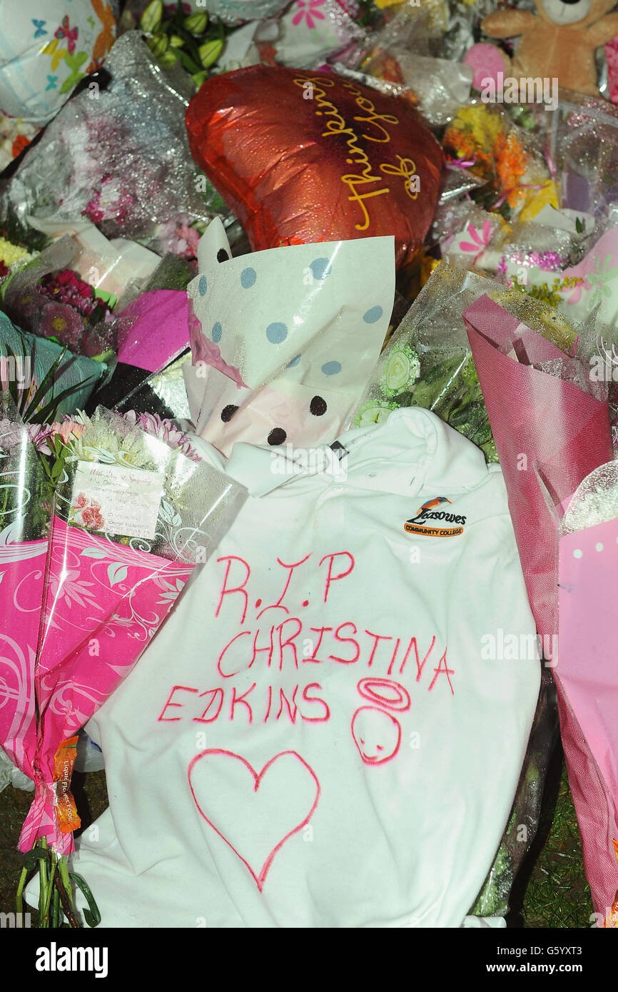 Tributes are left for Christina Edkins who was fatally stabbed on a bus ...