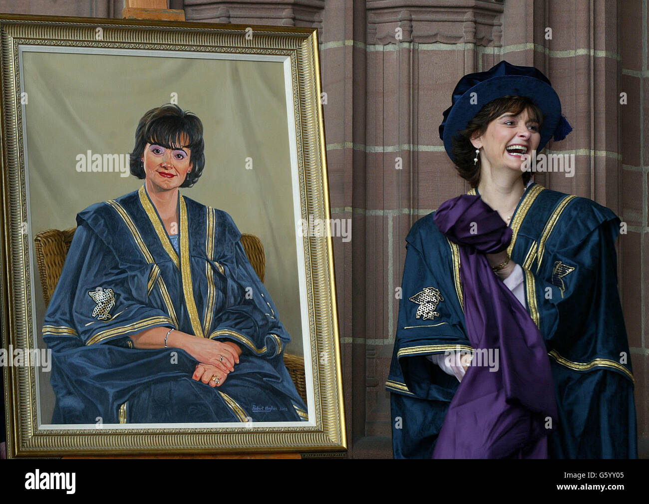Cherie Booth, the wife of British Prime Minister Tony Blair unveils a ...