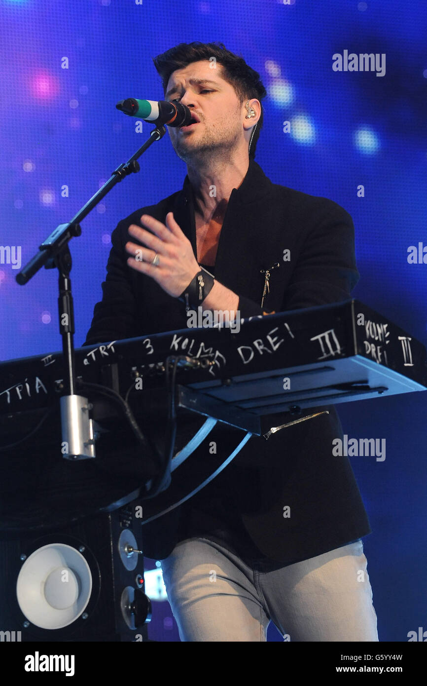 Danny O'Donoghue from The Script performs at the Capital FM Arena ...