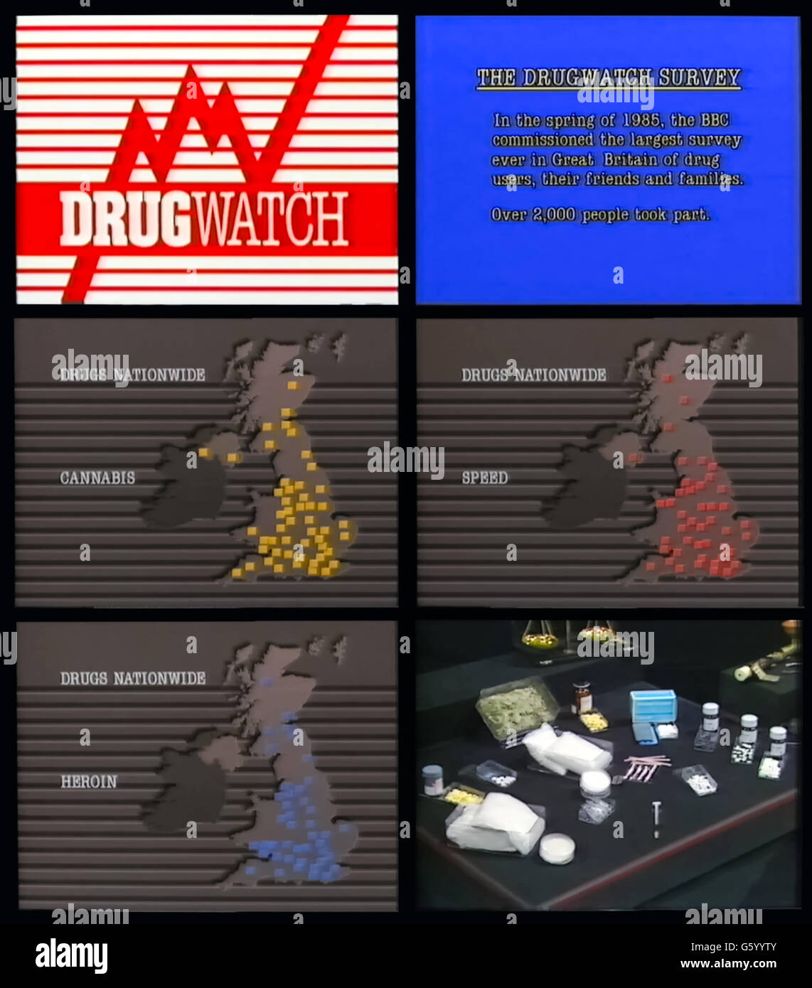Composite stills from the BBC’s “Drugwatch” live campaign special ...
