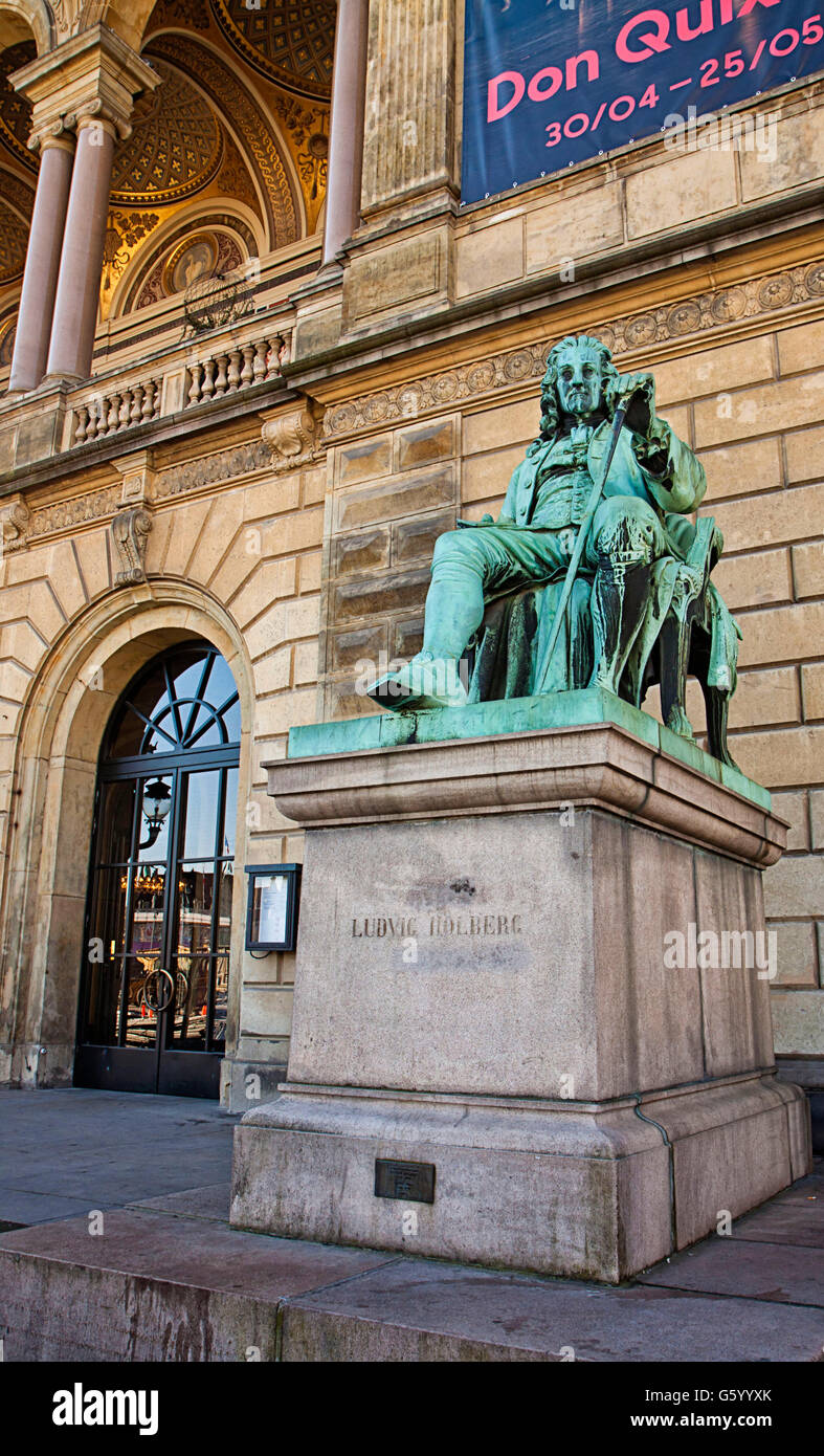 Copenhagen, Denmark, Royal Danish Theater: statue of Ludwig baron of ...