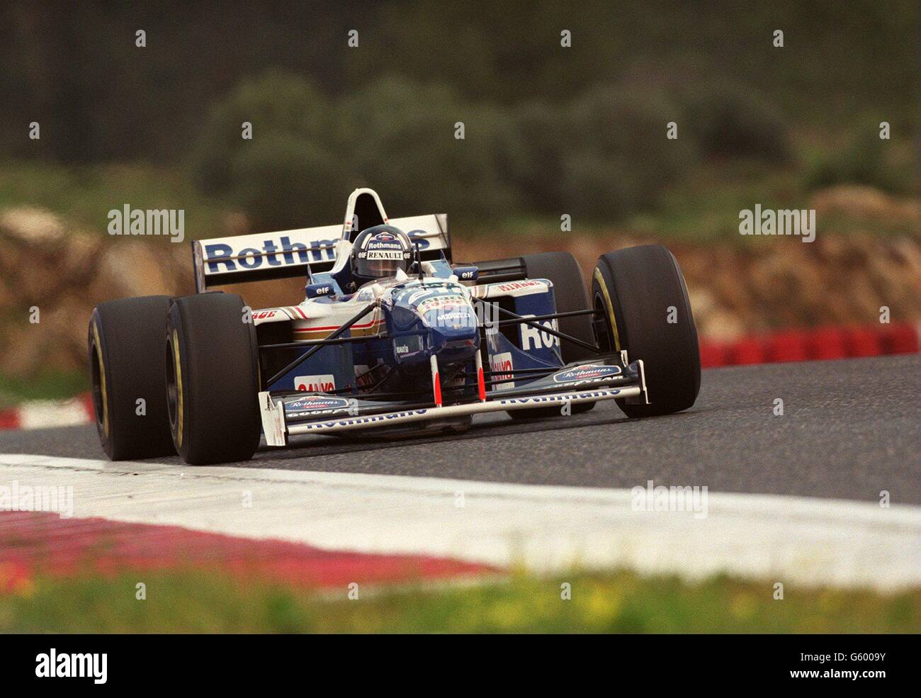 15-FEB-96, Formula One Testing, Damon Hill testing the new Rothmans ...