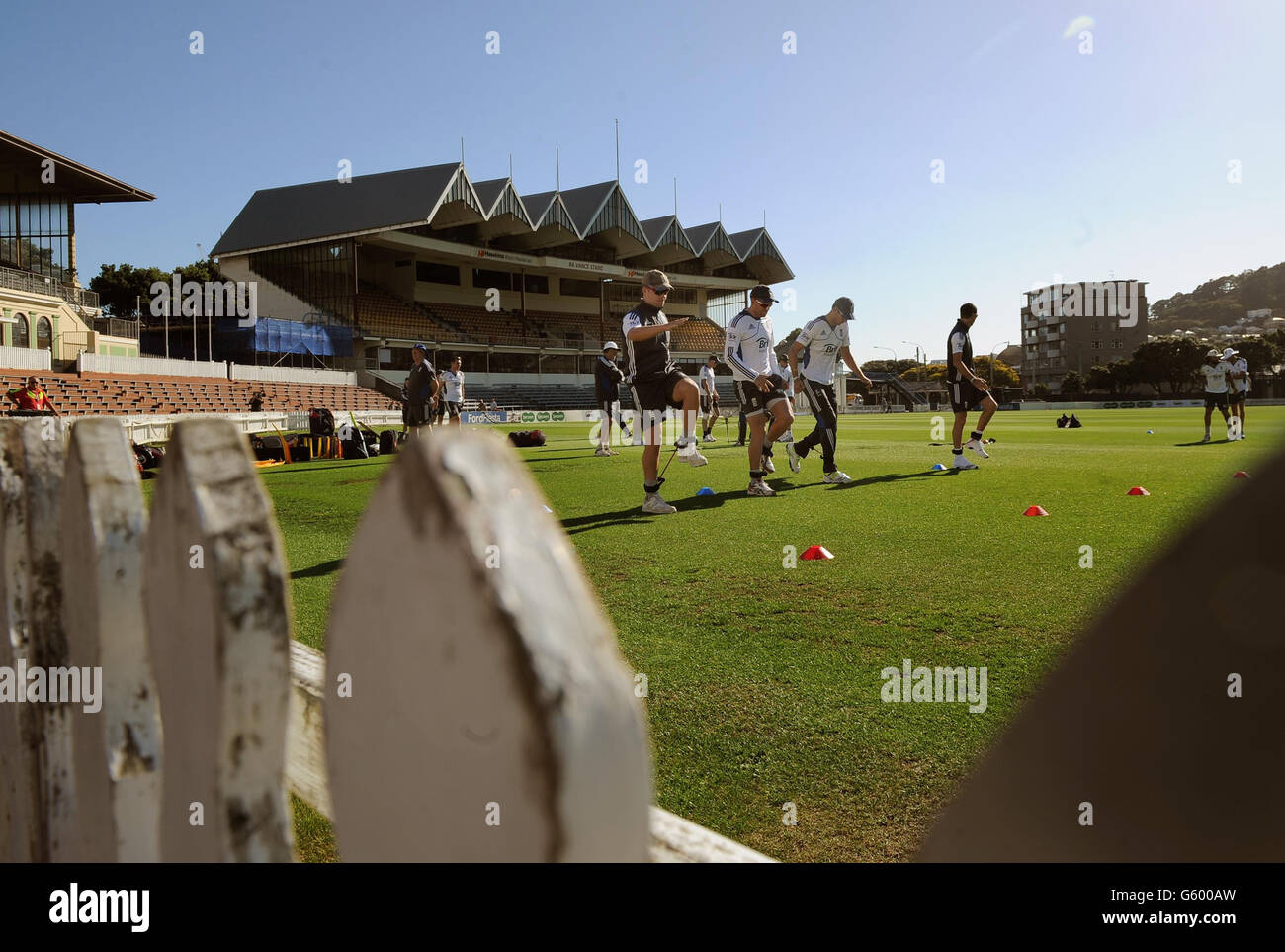 England players (left to right: Jonathan Trott, Johnny Bairstow, Steven ...