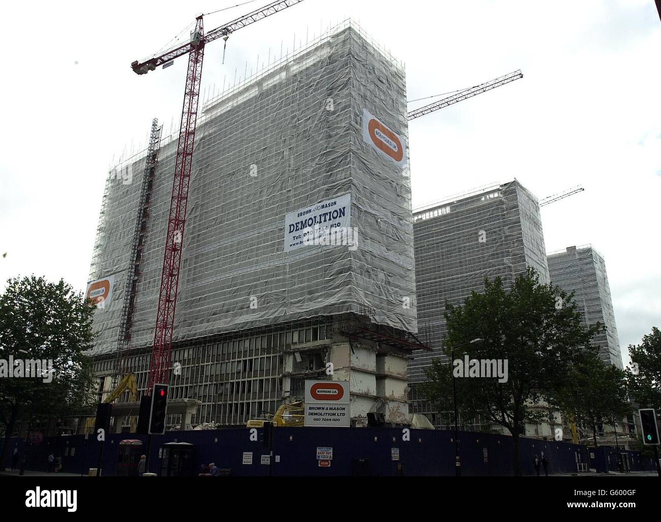 Work is underway to demolish the old Department of Transport's three ...