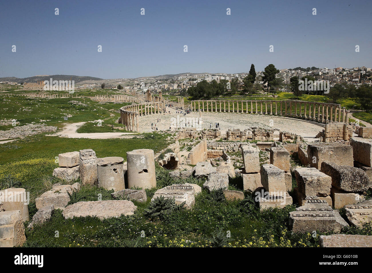 A general view of the ancient Roman ruins of Jaresh in Jordan during a ...