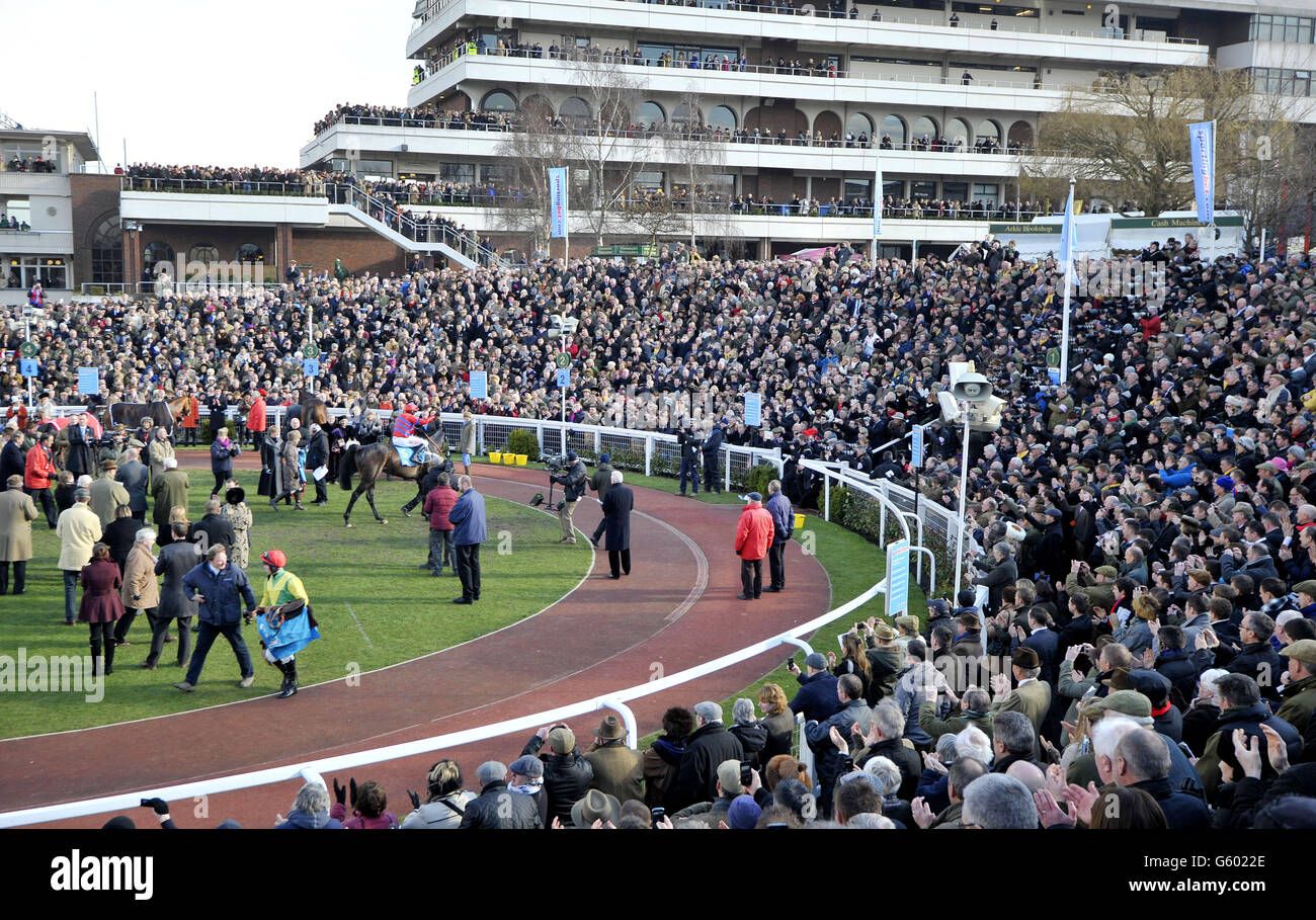 Barry Geraghty rides into the parade ring on Sprinter Sacre after ...