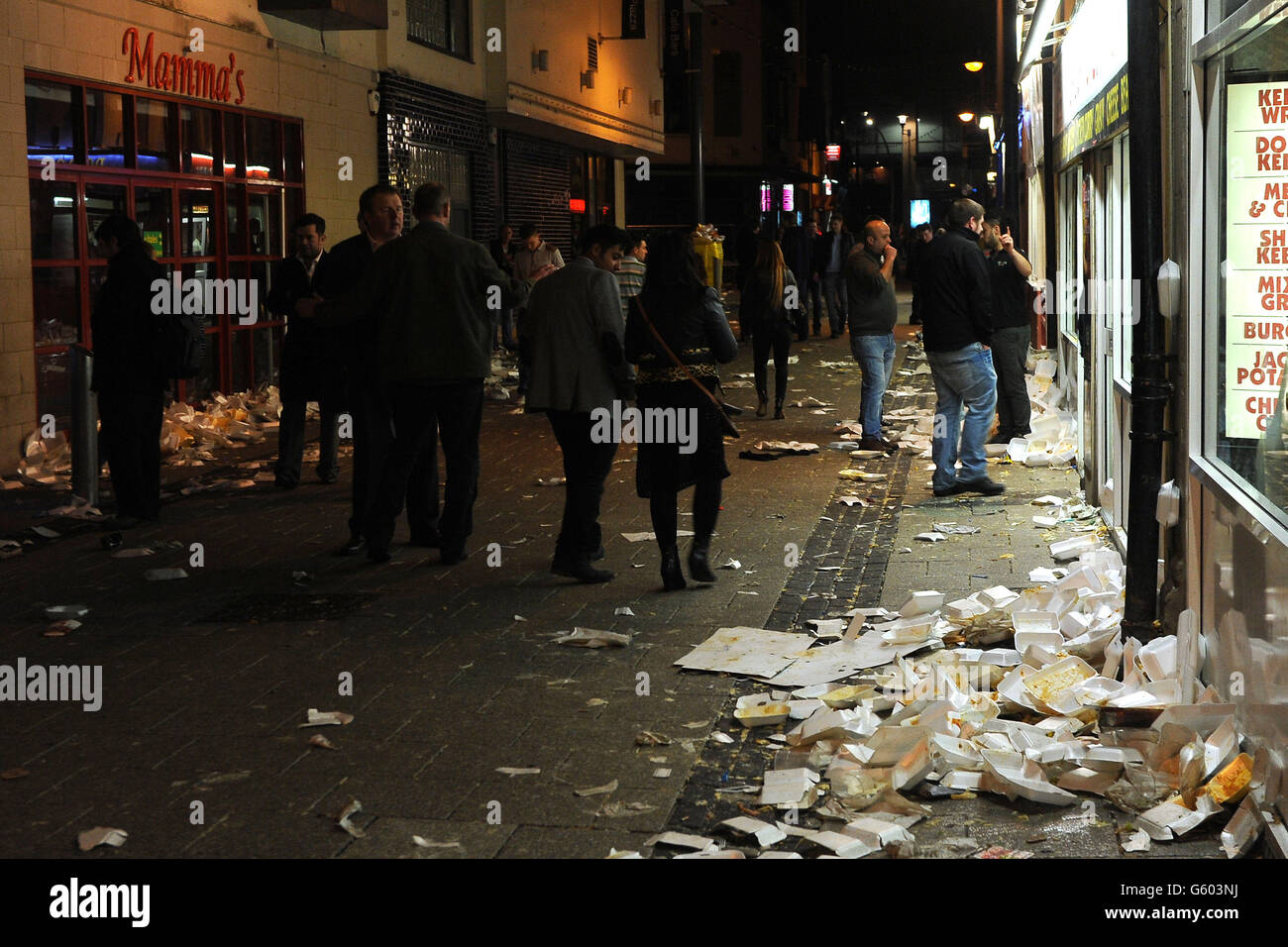 Commonly known as chip alley in cardiff city centre hi-res stock ...