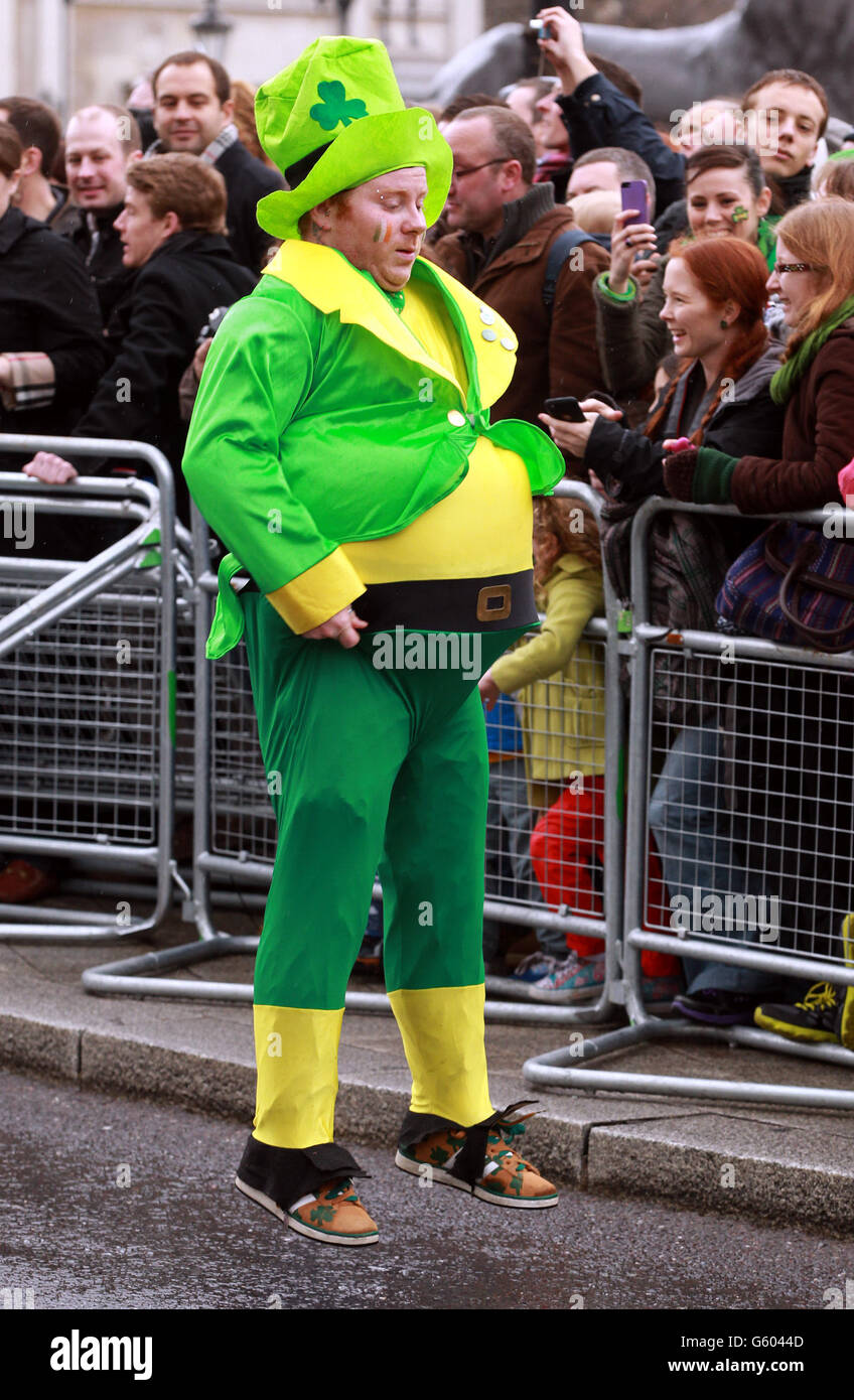 A man takes part in the St Patrick's day parade and festival in ...