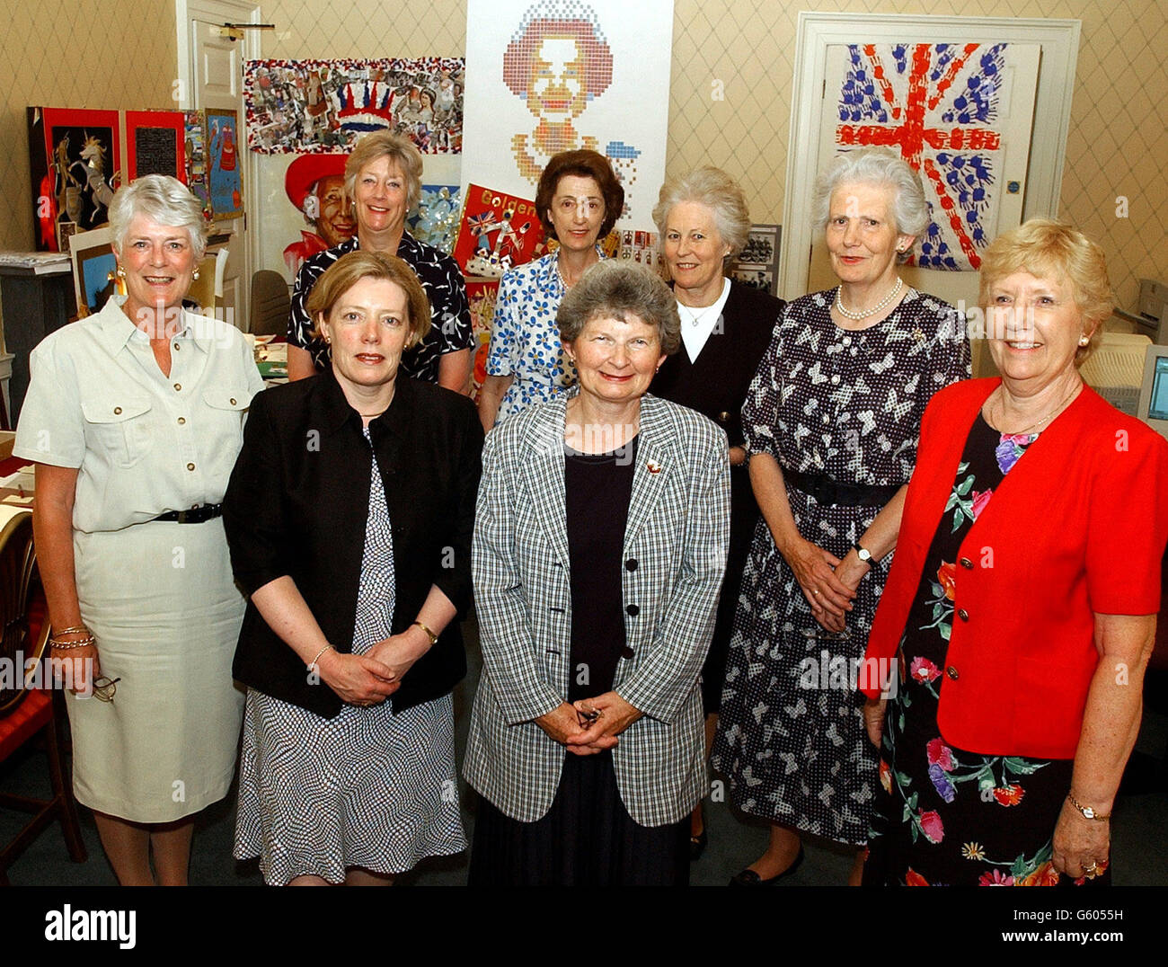 Wrvs ladies in the correspondence room at buckingham palace hi-res ...