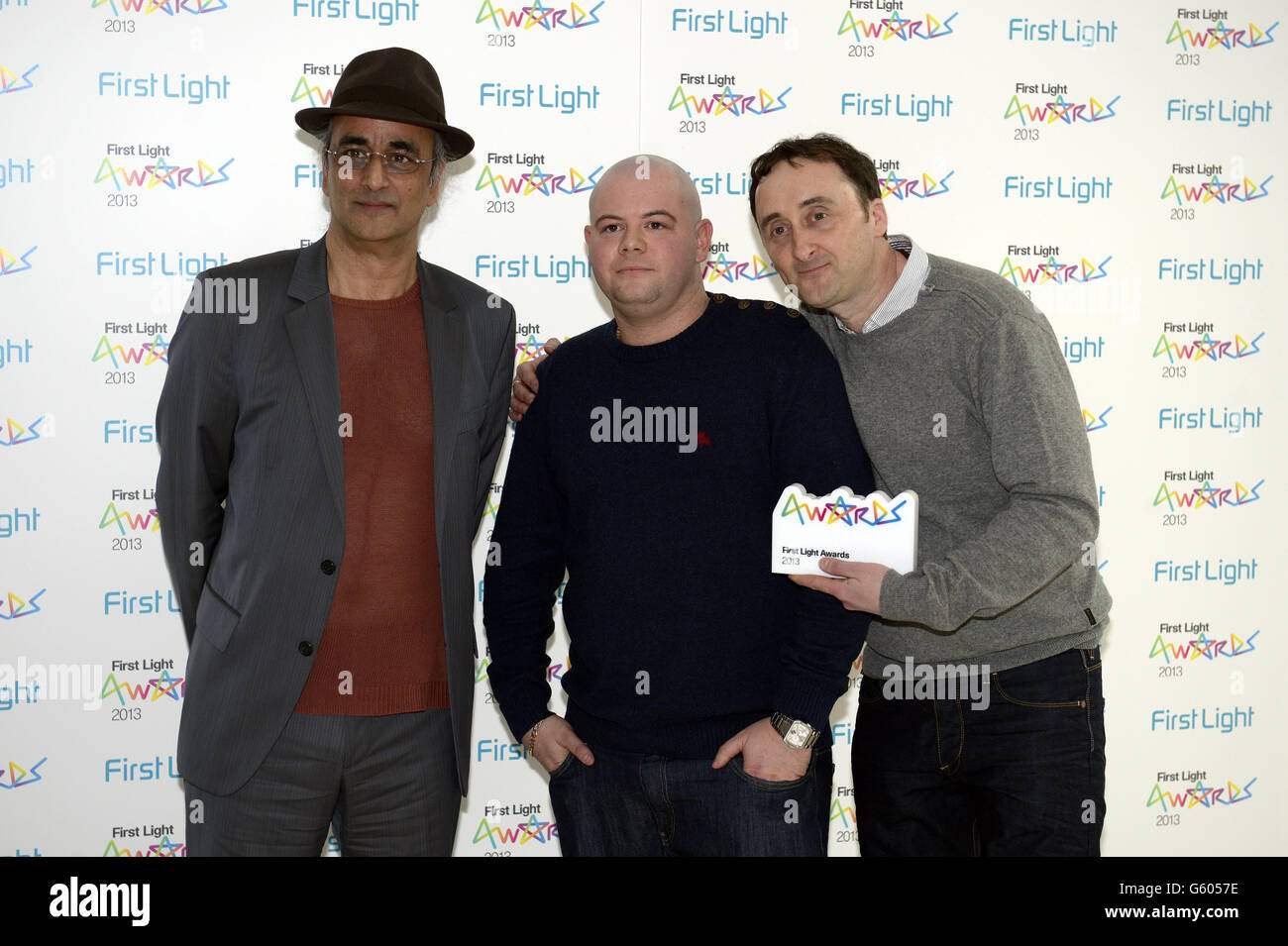 Art Malik (left) stands beside Paul McCann (centre) and Michael ...