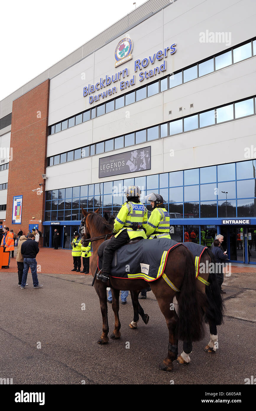 Football general view gv crowd fans spectators police hi-res stock ...