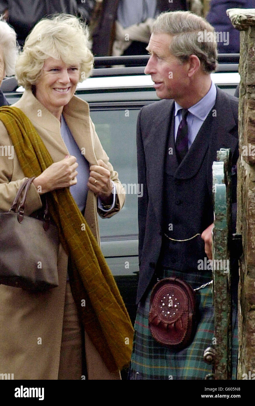 Mrs parker bowles wore fawn coloured overcoat hi-res stock photography ...