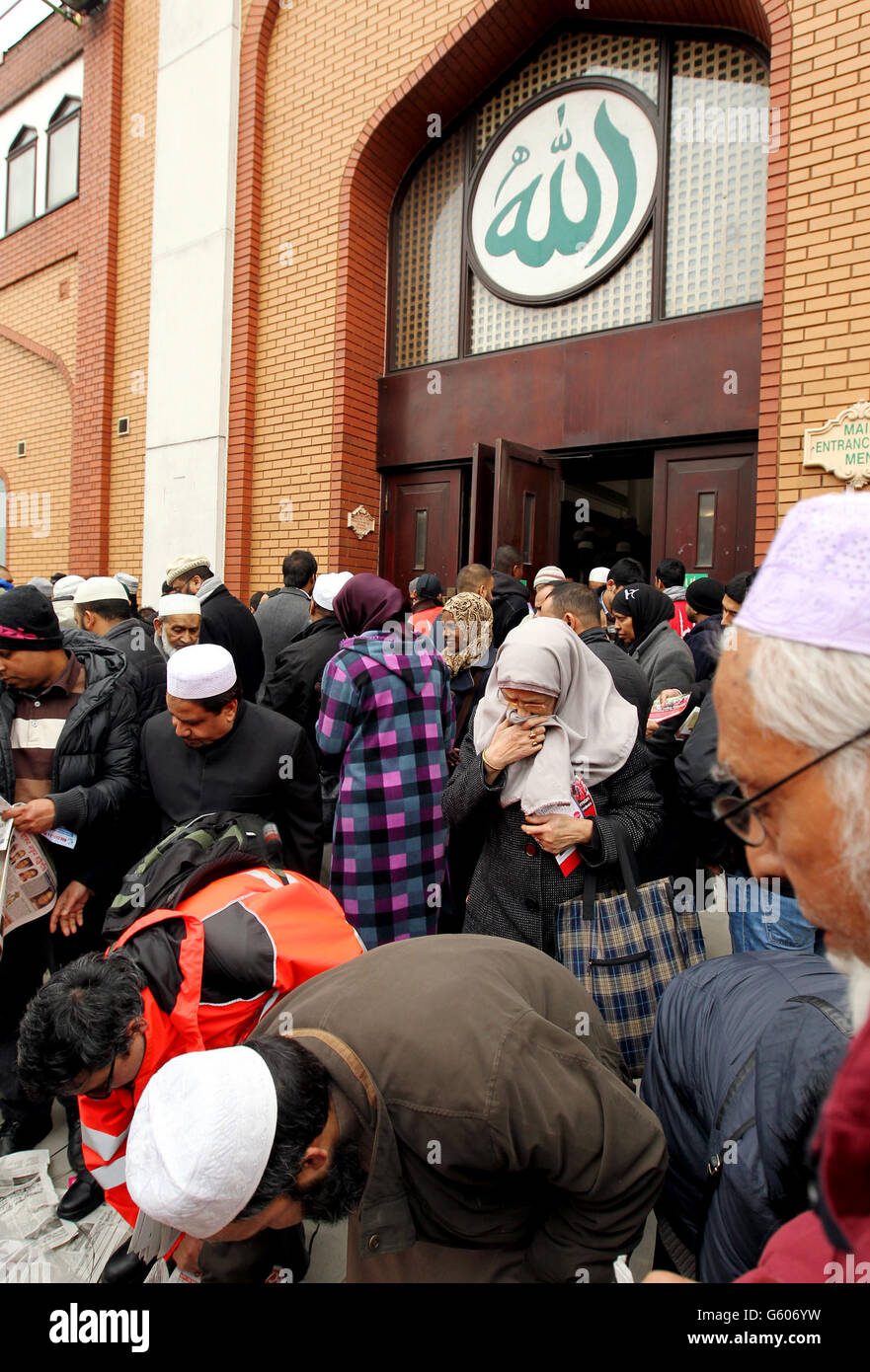 A collection is made for the Syrian people during Friday prayers at the ...