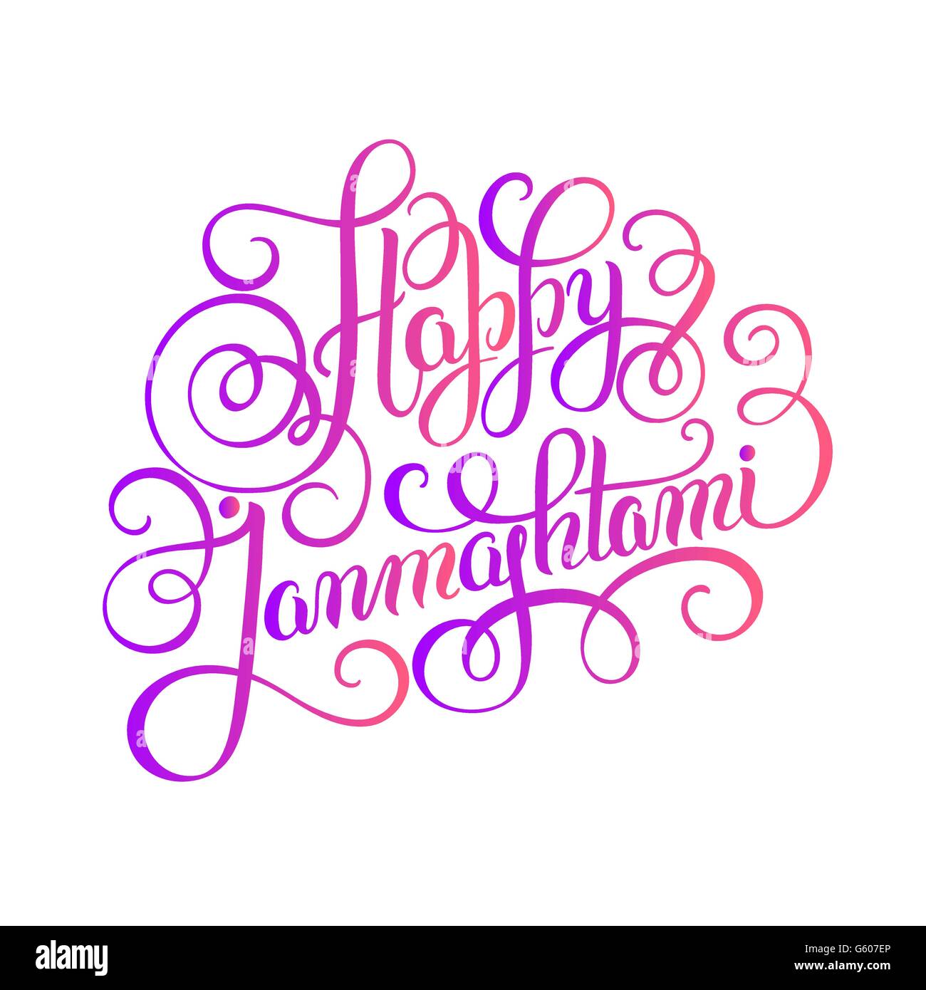 Happy krishna janmashtami typography Cut Out Stock Images & Pictures ...