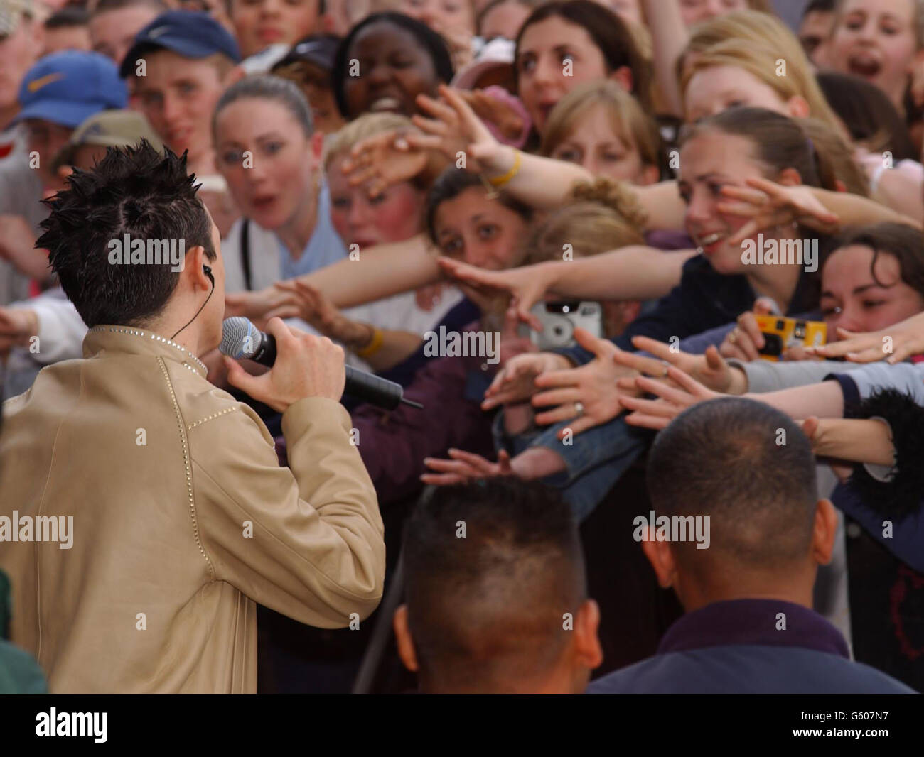 Singer Gareth Gates performing on stage during the 95.8 Capital Radio ...