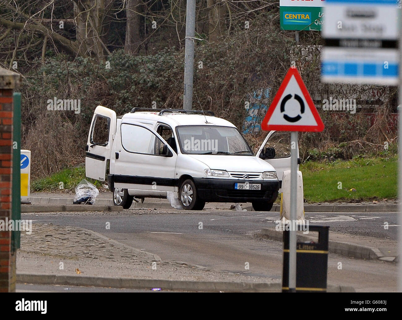 A van on the outskirts of Londonderry as police evacuated about 100 ...
