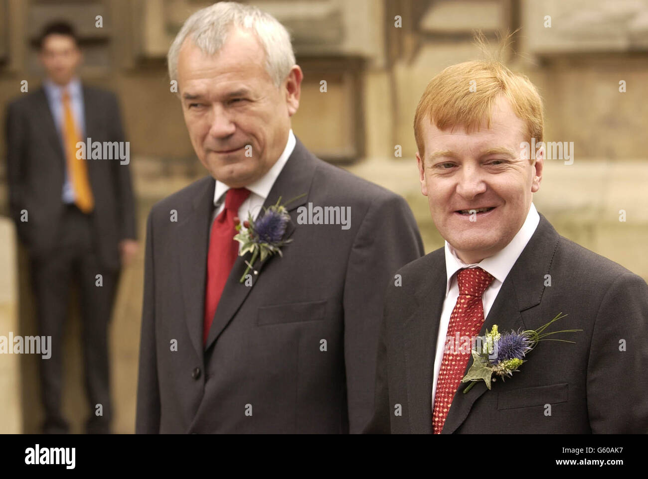 Lib dem leader charles kennedy arrives with lord razzall hi-res stock ...