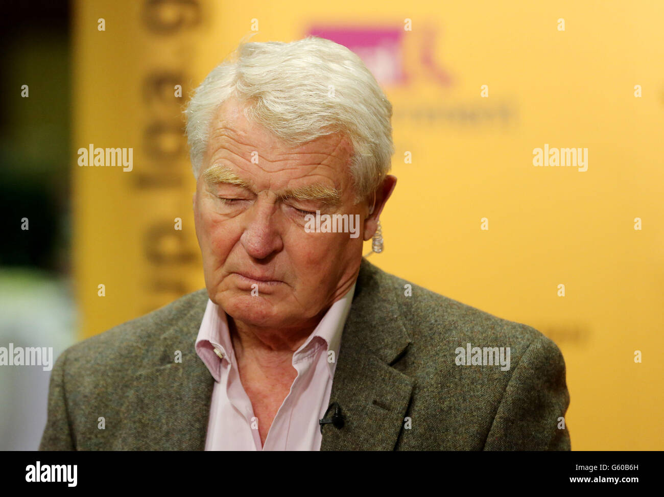 Former Liberal Democrat leader Paddy Ashdown prepares for a media ...