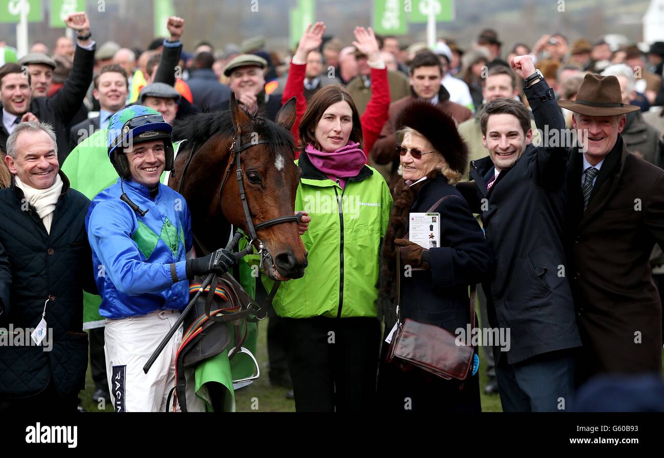 Jockey Ruby Walsh with Hurricane Fly after winning the Stan James ...