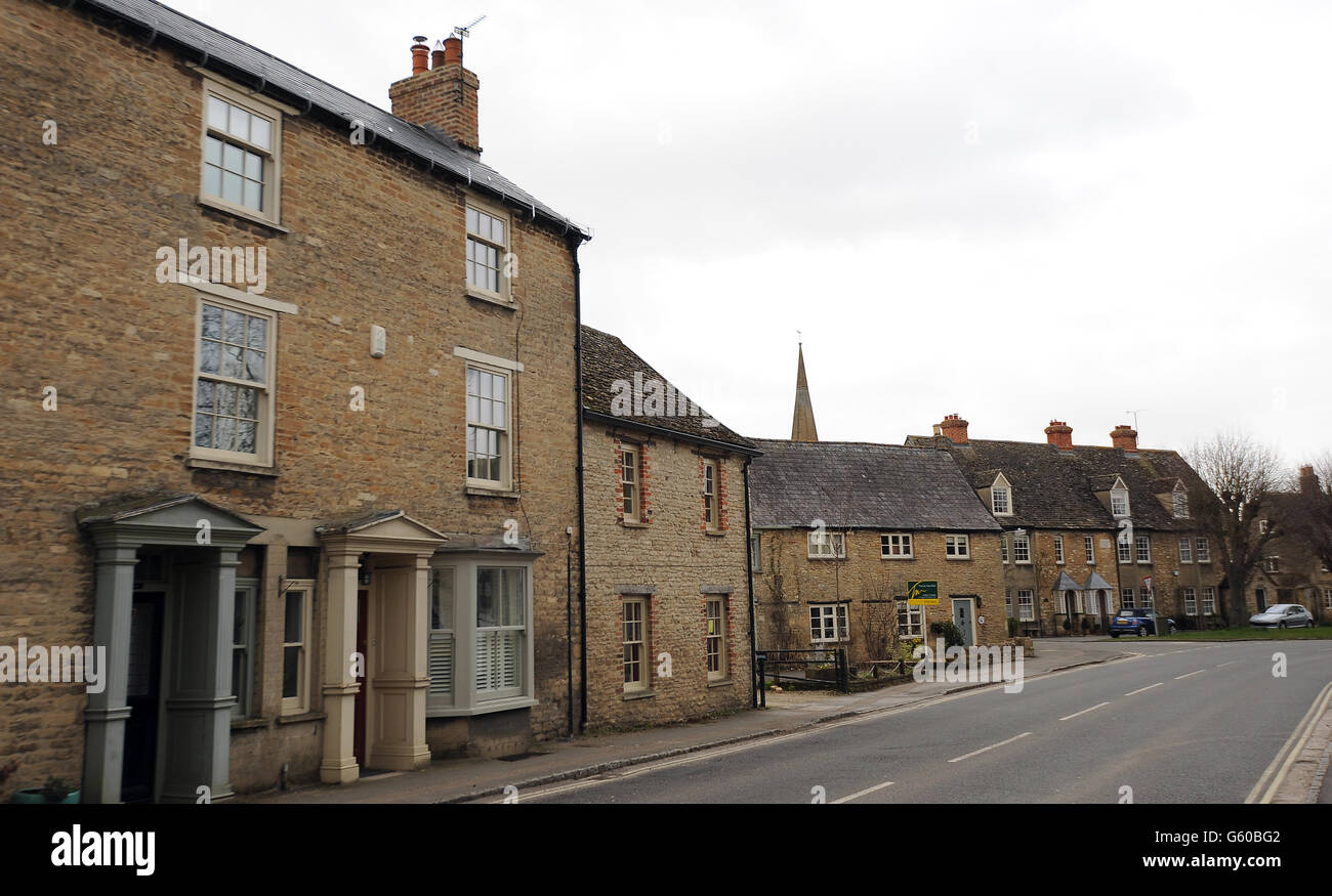General view of Bampton Vilage in Oxfordshire. Bampton is changed into ...