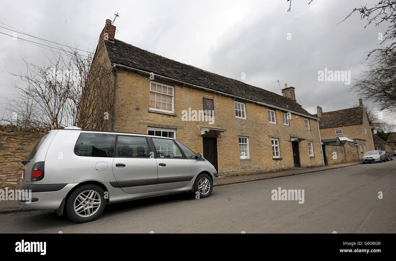 General view of a house (left) in Bampton Village in Oxfordshire which ...