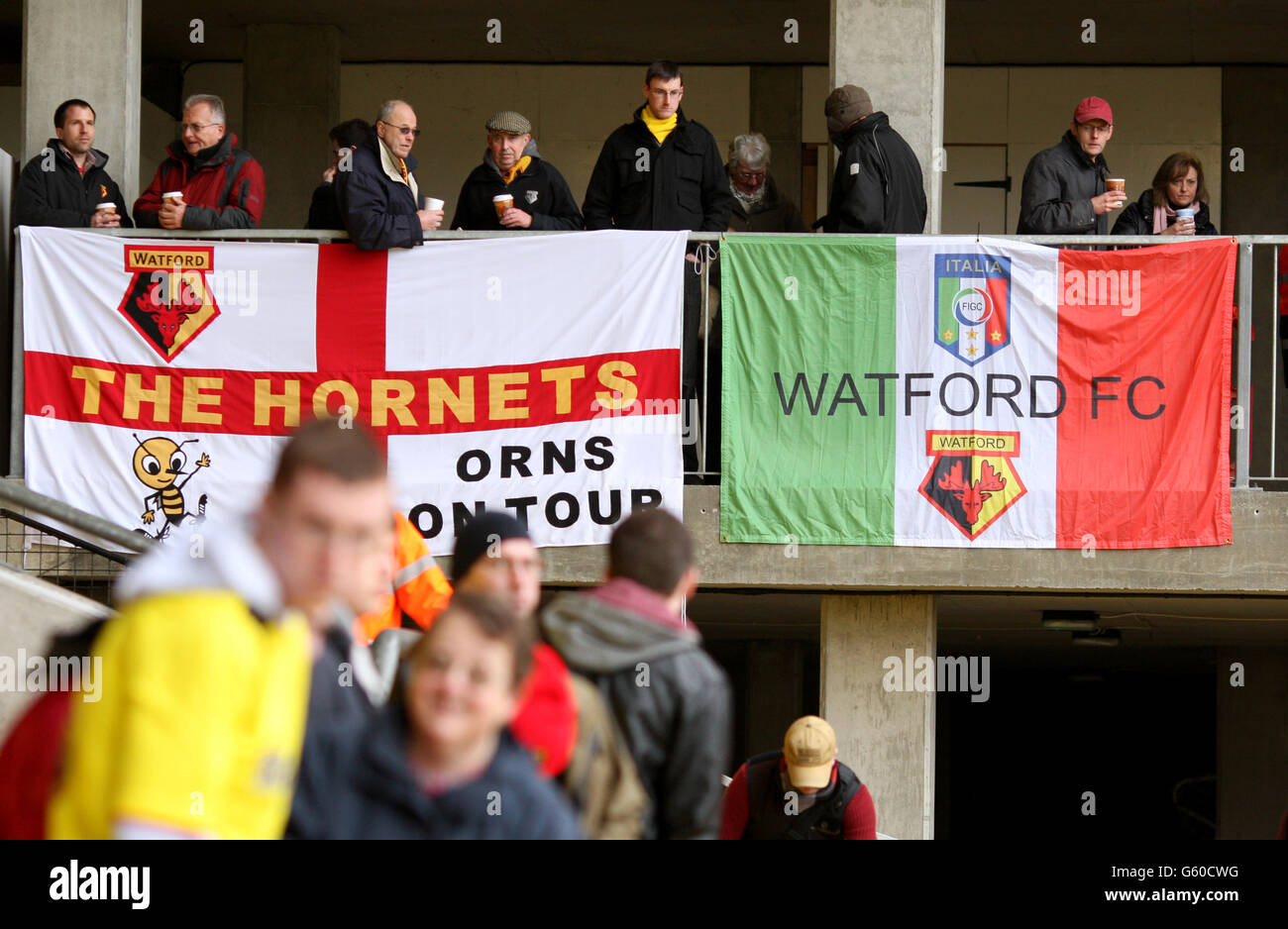 Watford fans in the stands before the game hi-res stock photography and ...