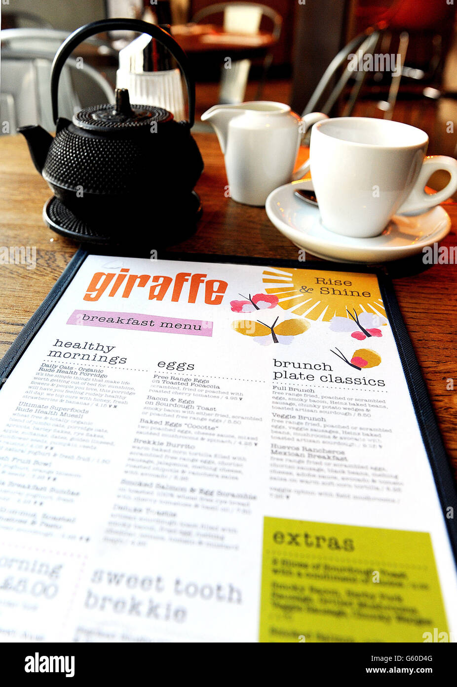 A view of a Giraffe menu as supermarket giant Tesco is to buy the child ...