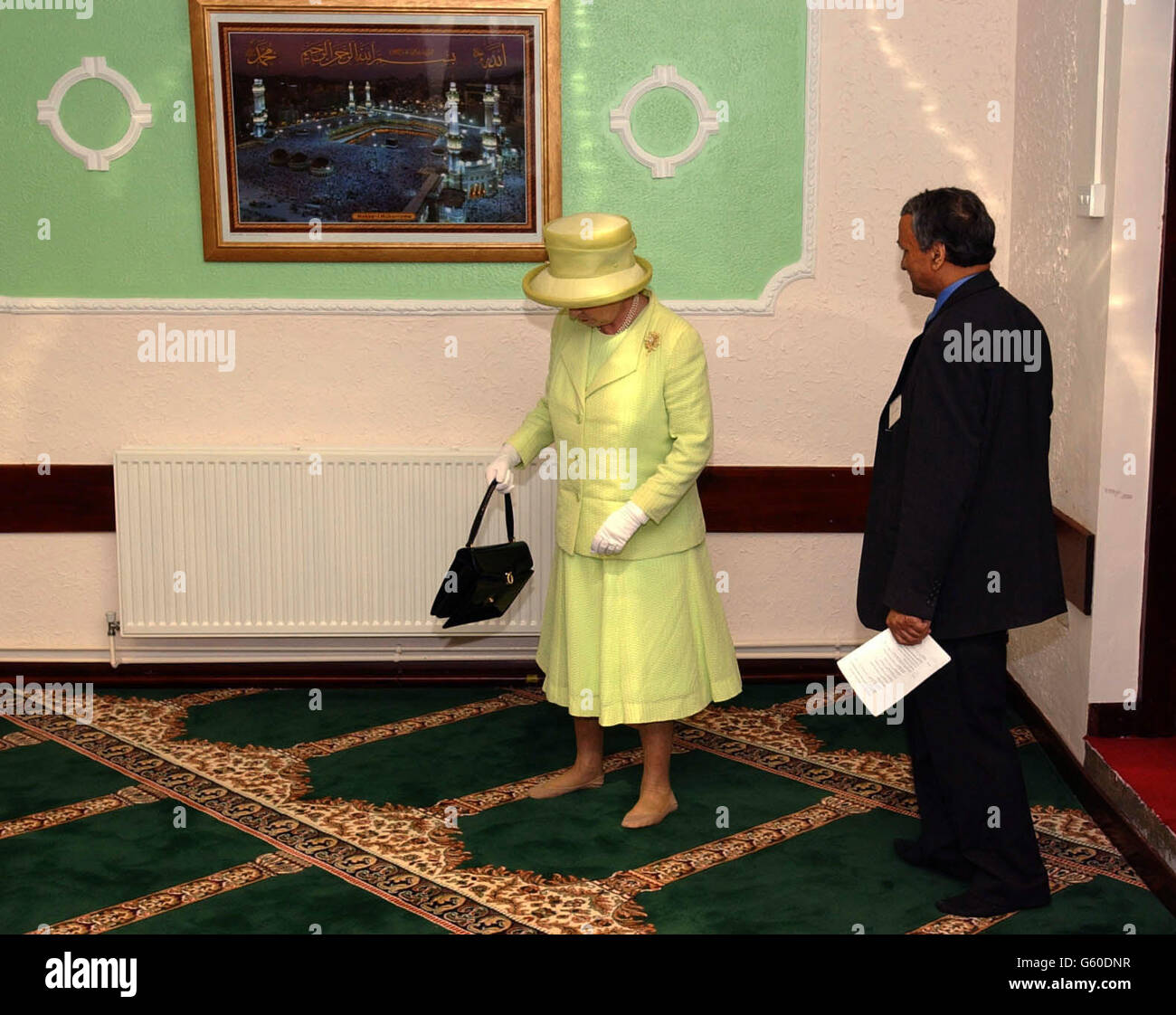 Britain's Queen Elizabeth II enters the Prayer Room during a visit to ...