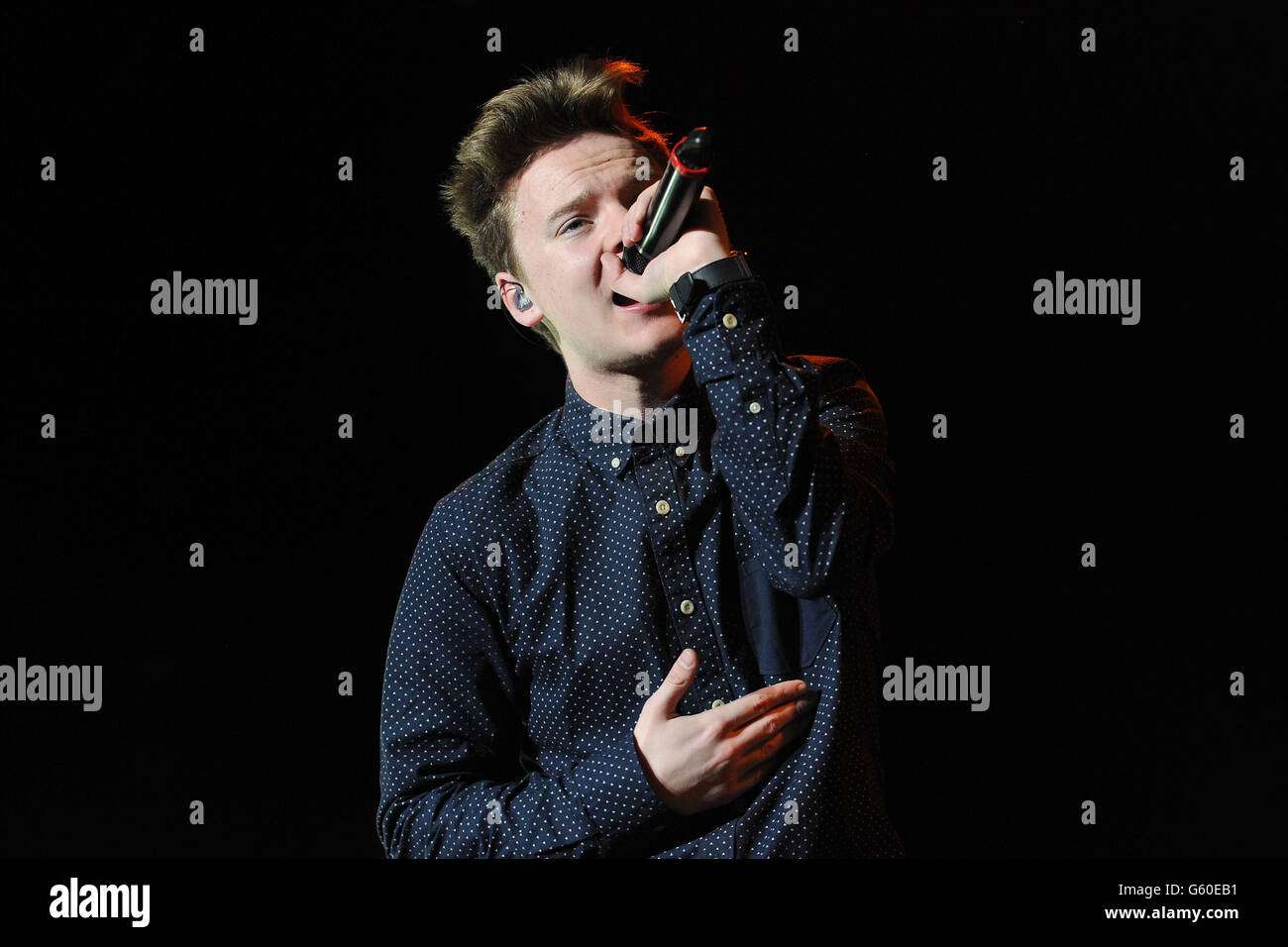 Conor maynard performs on stage lg arena hi-res stock photography and ...