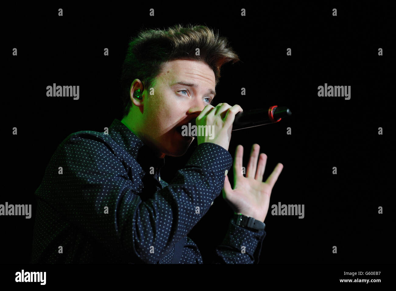 Conor maynard performs on stage lg arena hi-res stock photography and ...