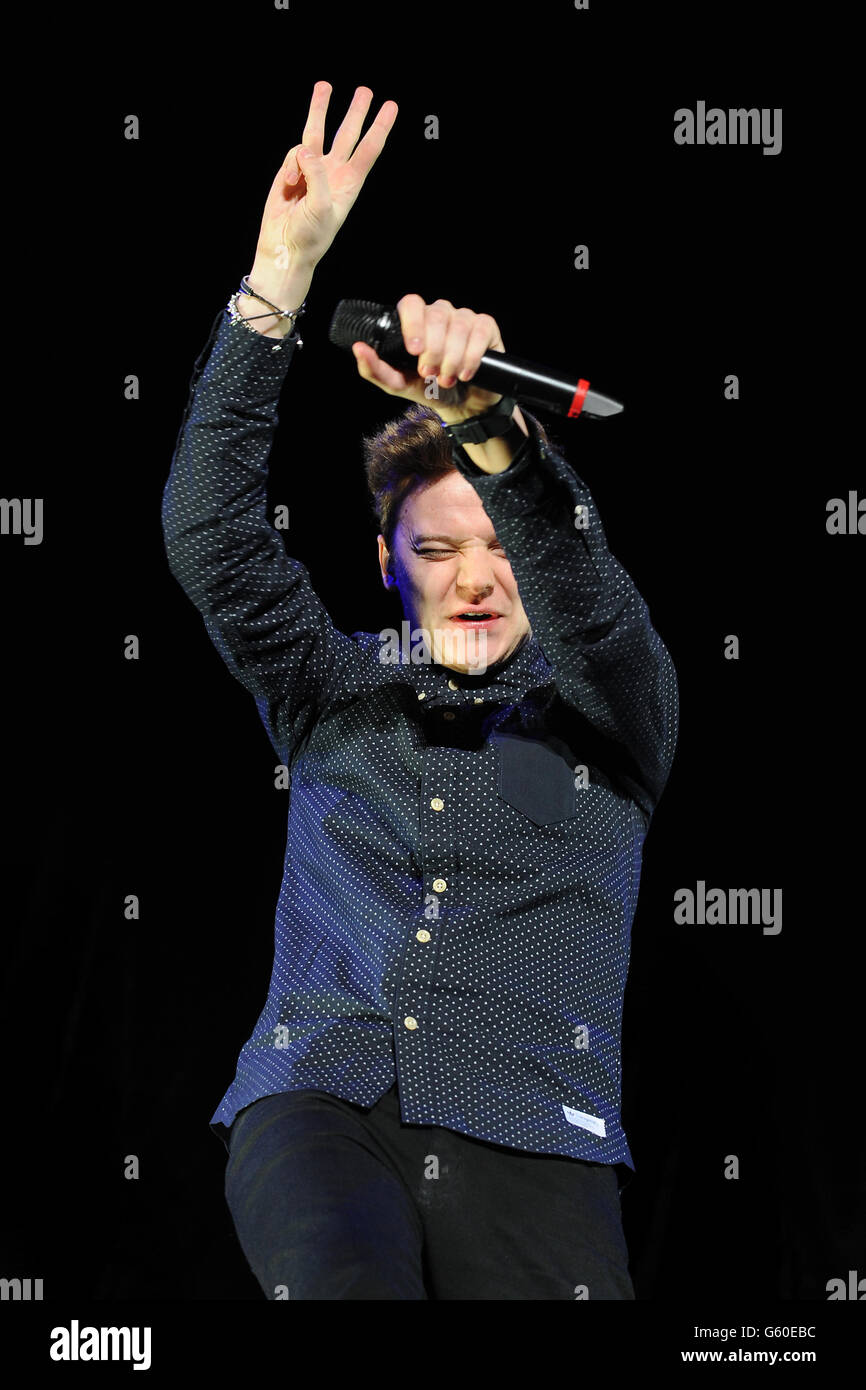 Conor maynard performs on stage lg arena hi-res stock photography and ...